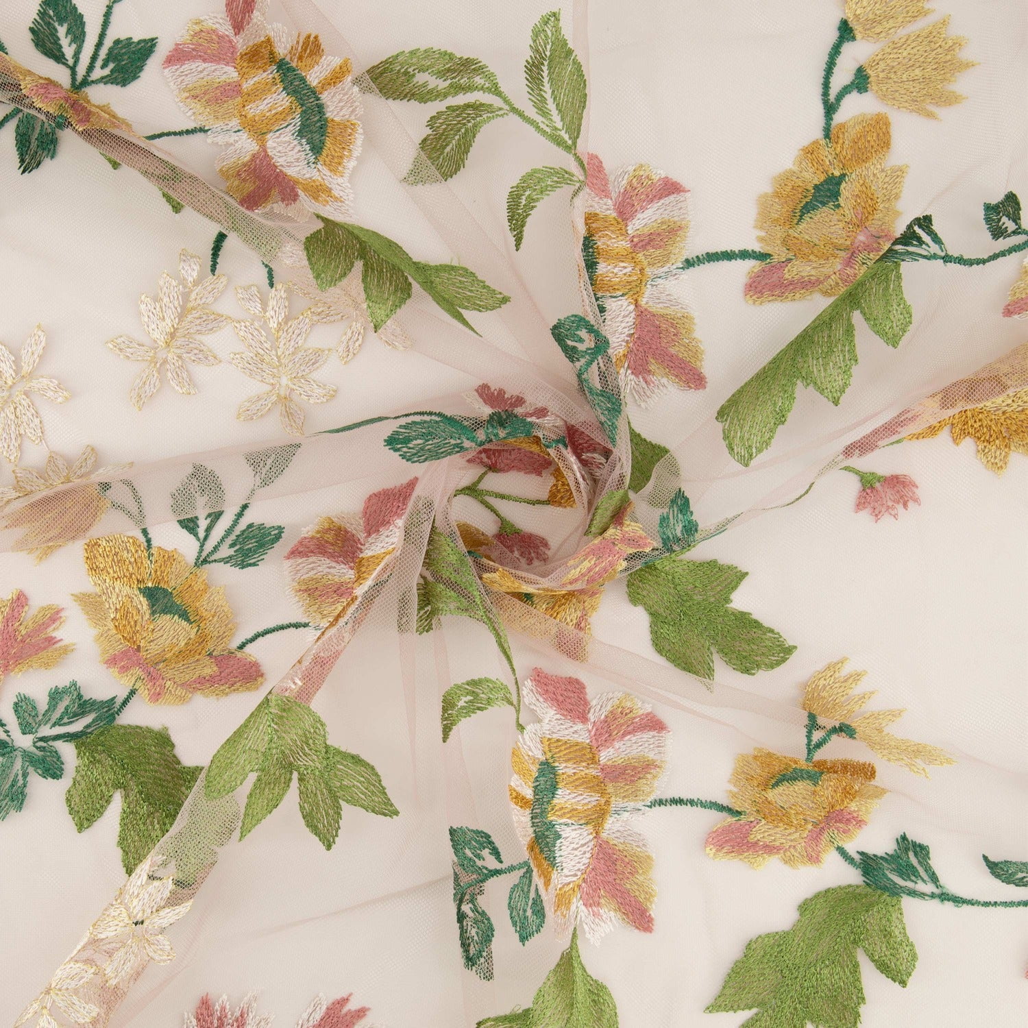 Zelouf Renee Floral Embroidery On Mesh , Sewing, DIY, Crafts Fabric by ...