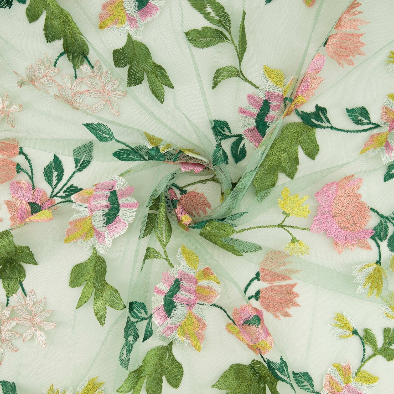 Zelouf Renee Floral Embroidery On Mesh , Sewing, DIY, Crafts Fabric by ...