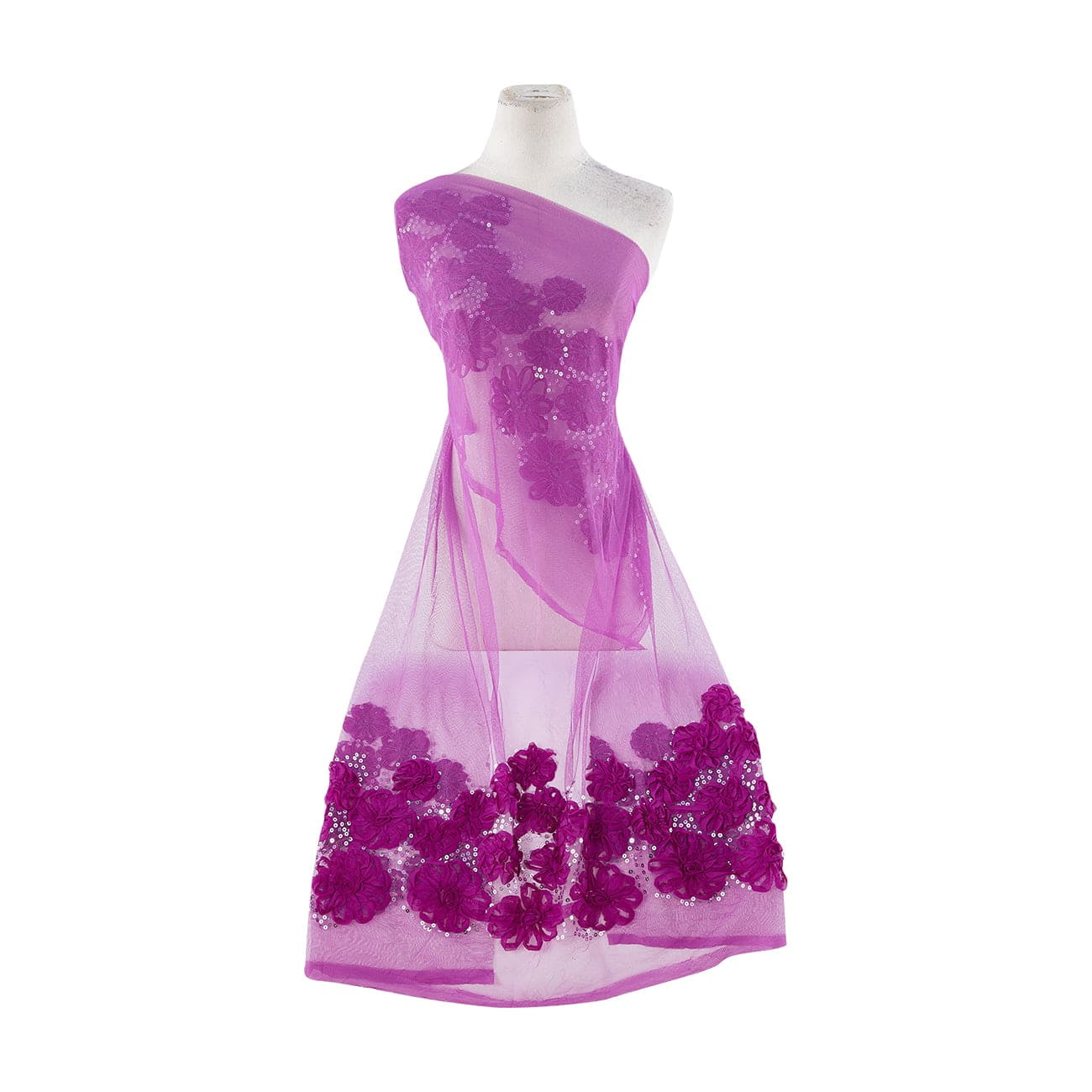 Zelouf Rose Sutash Dble Border W/ Scattered Seq On Tulle , Sewing, DIY ...