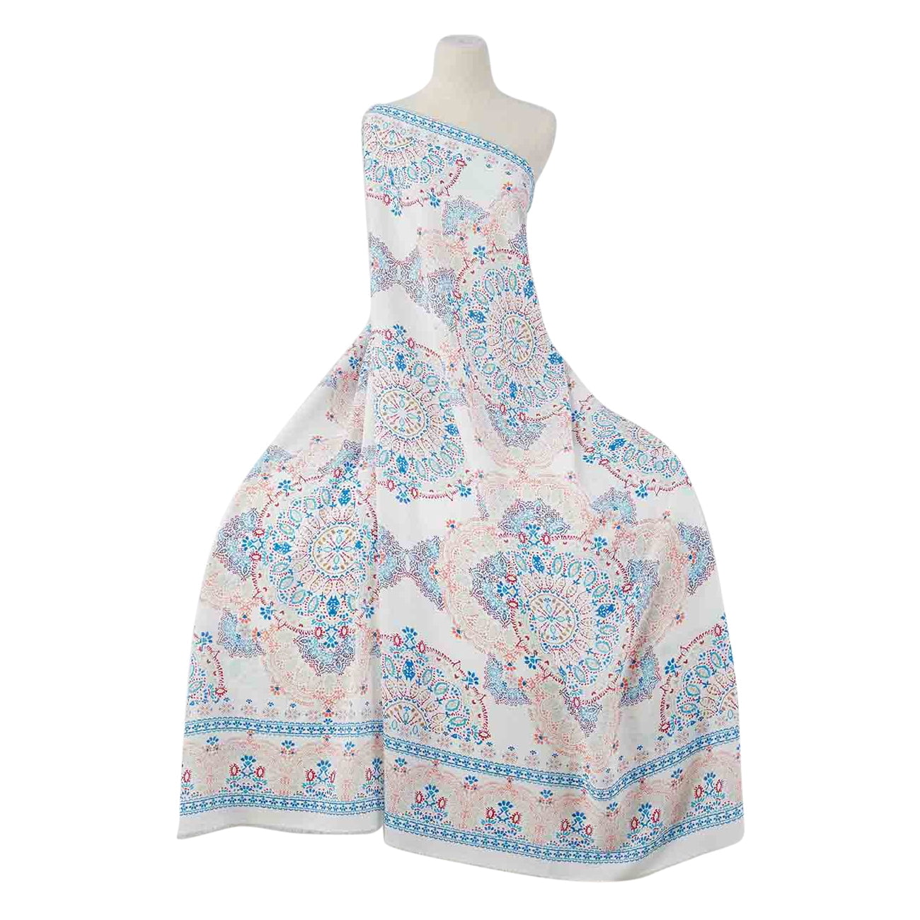 Zelouf Samaira Medallion Border On Pucker Crepe , Sewing, DIY, Crafts ...
