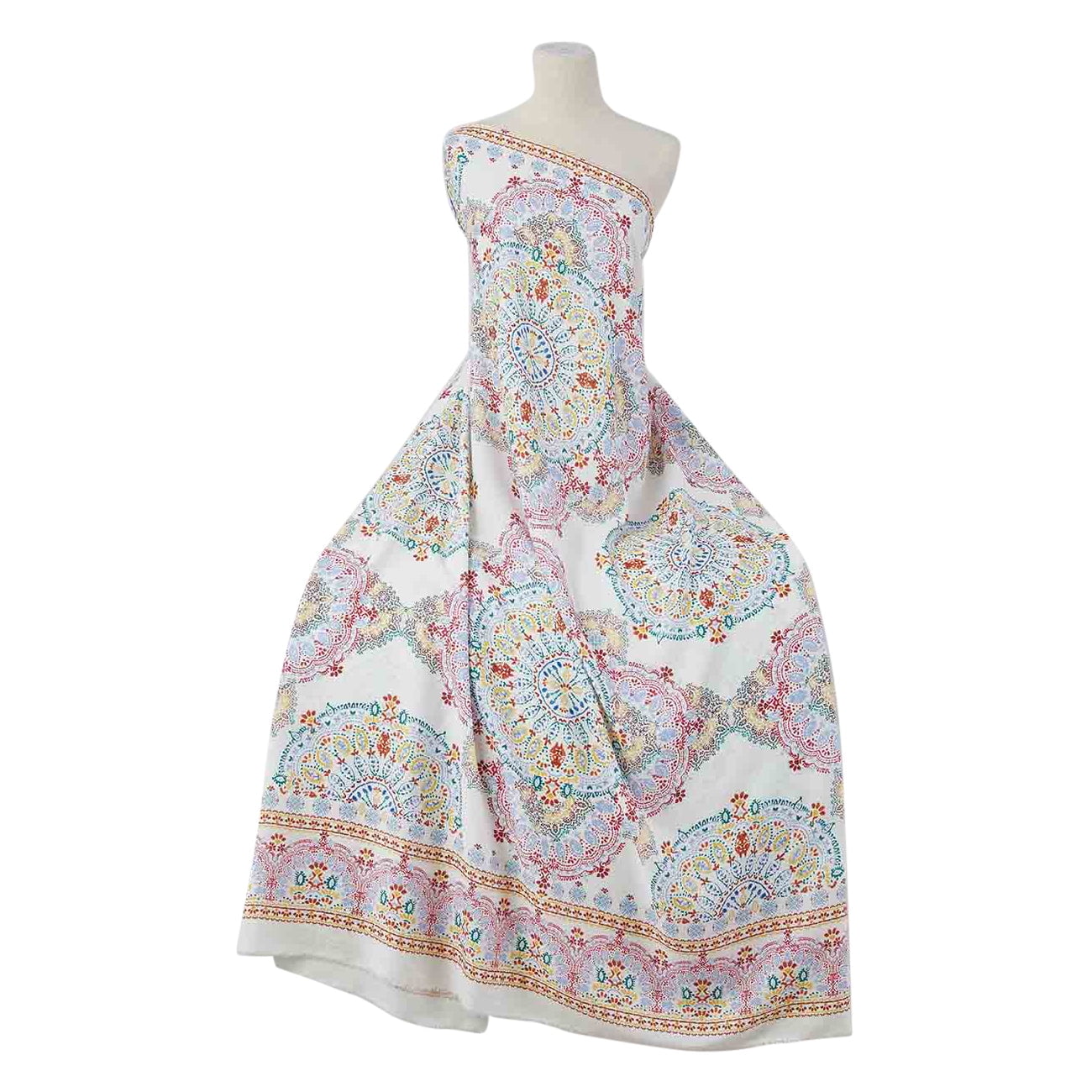 Zelouf Samaira Medallion Border On Pucker Crepe , Sewing, DIY, Crafts ...