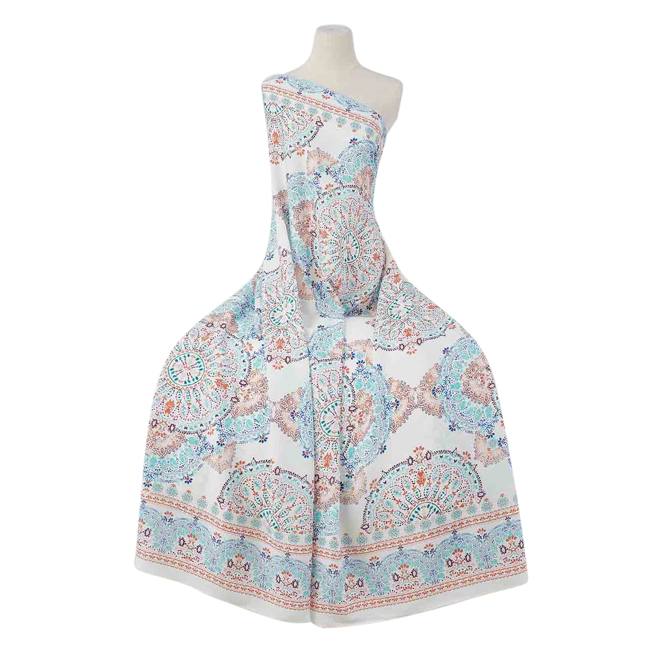 Zelouf Samaira Medallion Border On Pucker Crepe , Sewing, DIY, Crafts ...