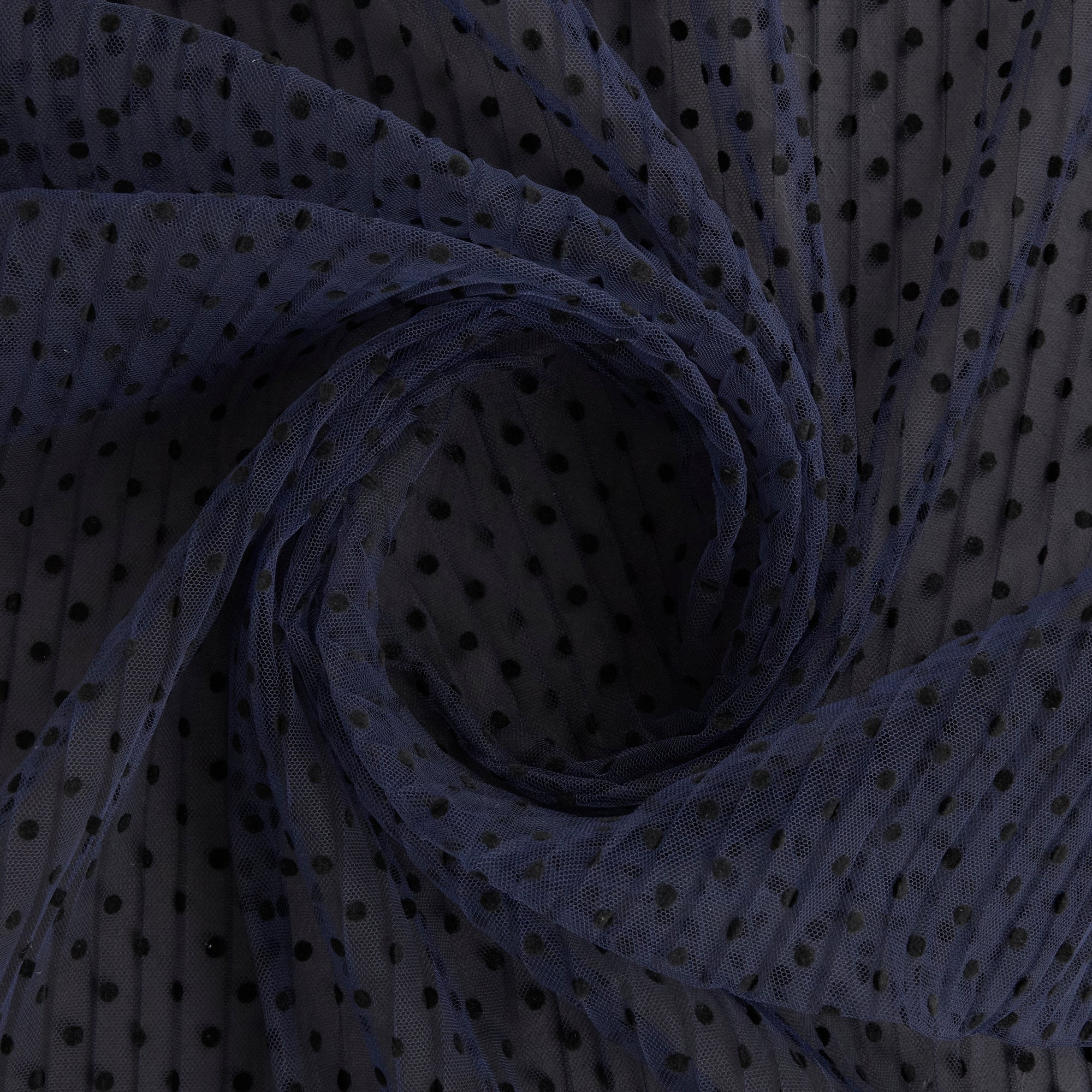 Zelouf Sarah Dot Flock Pleated Mesh , Sewing, DIY, Crafts Fabric by the ...