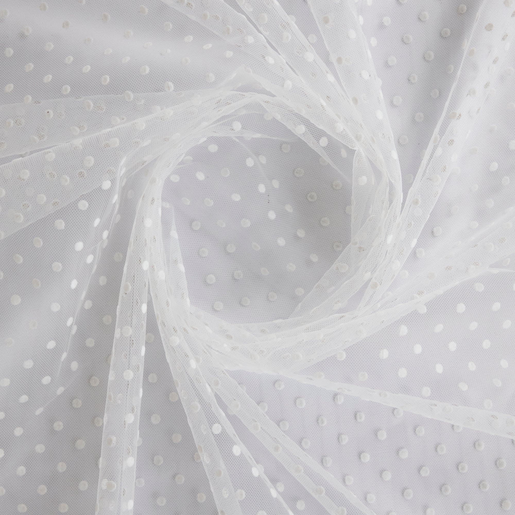 Zelouf Sarah Dot Flock Pleated Mesh , Sewing, DIY, Crafts Fabric by the ...