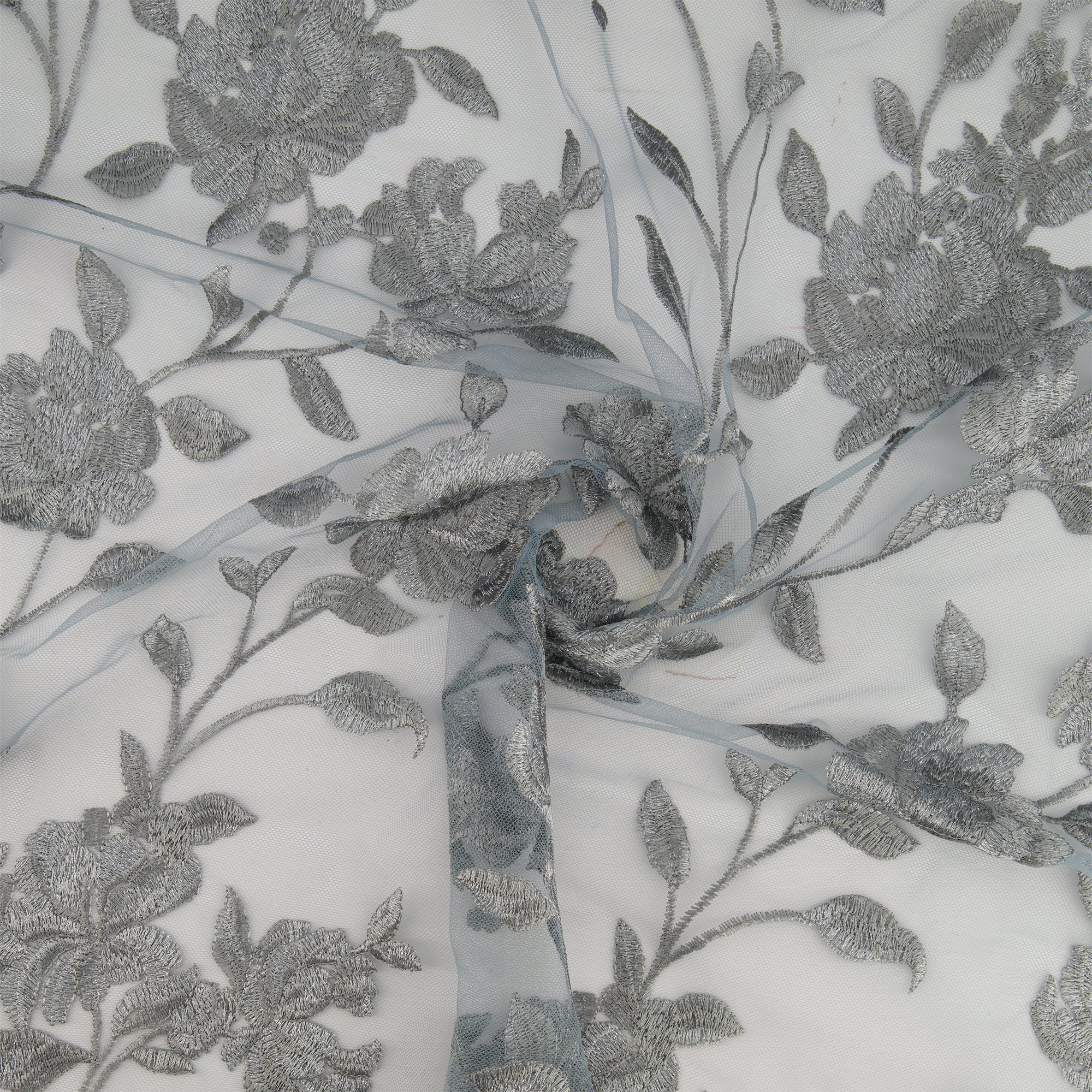 Zelouf Shayla Metallic Floral Embroidery On Mesh , Sewing, DIY, Crafts ...