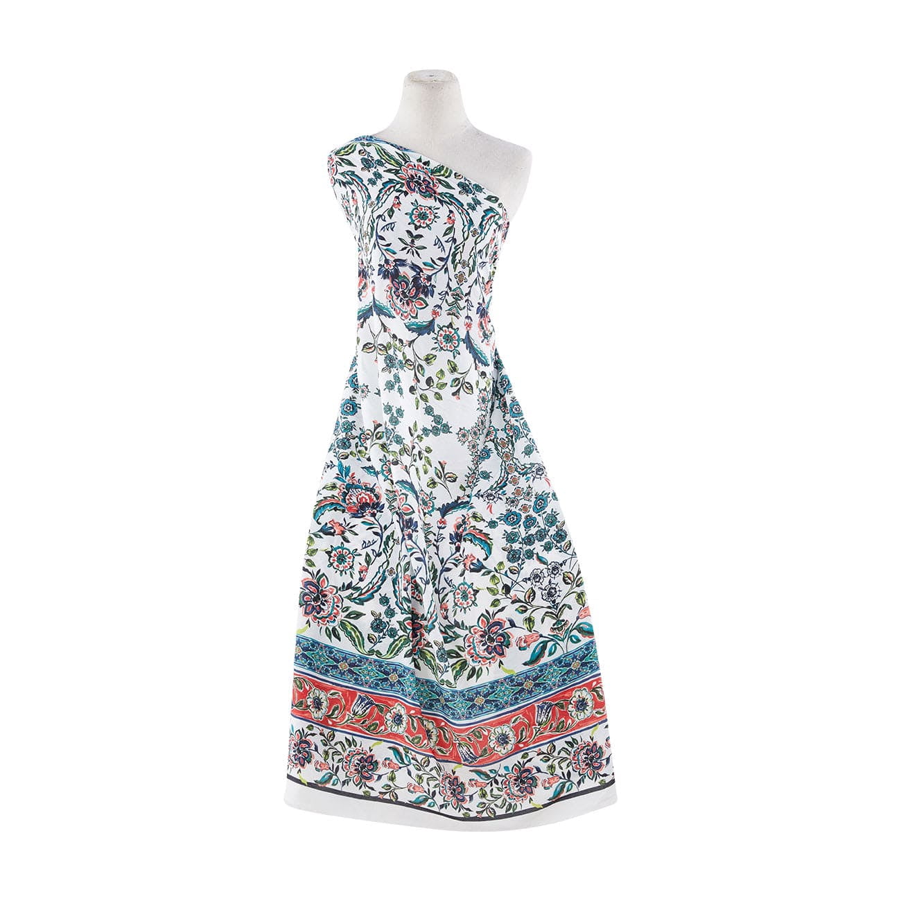 Zelouf Silia Floral Border On Pucker Crepe , Sewing, DIY, Crafts Fabric ...