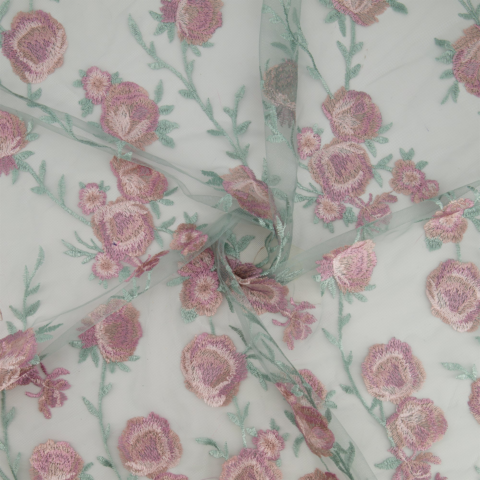 Zelouf Skylar Floral Embroidery On Mesh , Sewing, DIY, Crafts Fabric by ...