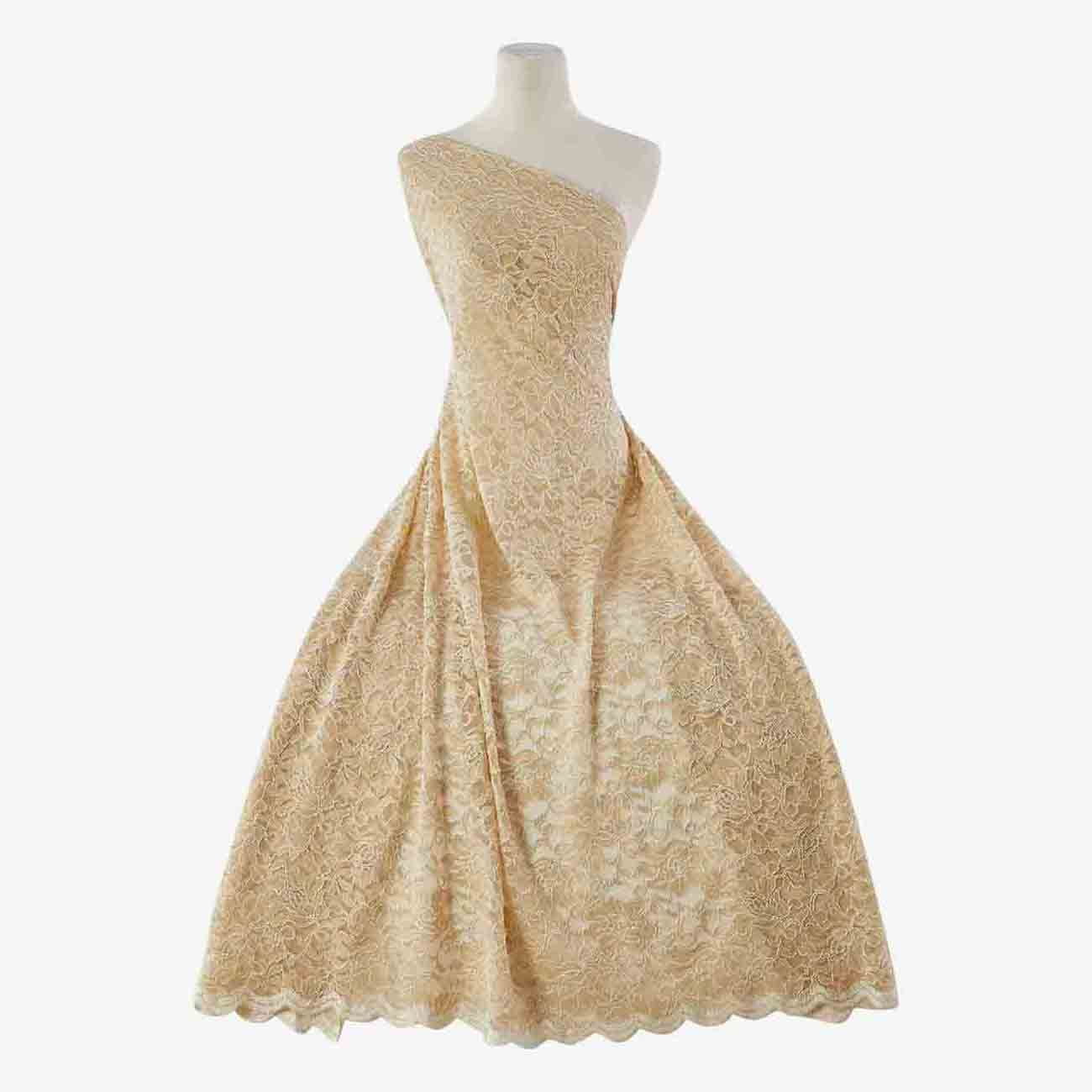 Zelouf Stretch 2 Tone Lace W/scallop & Roller Glitter , Sewing, DIY, Crafts Fabric by the Yard ...