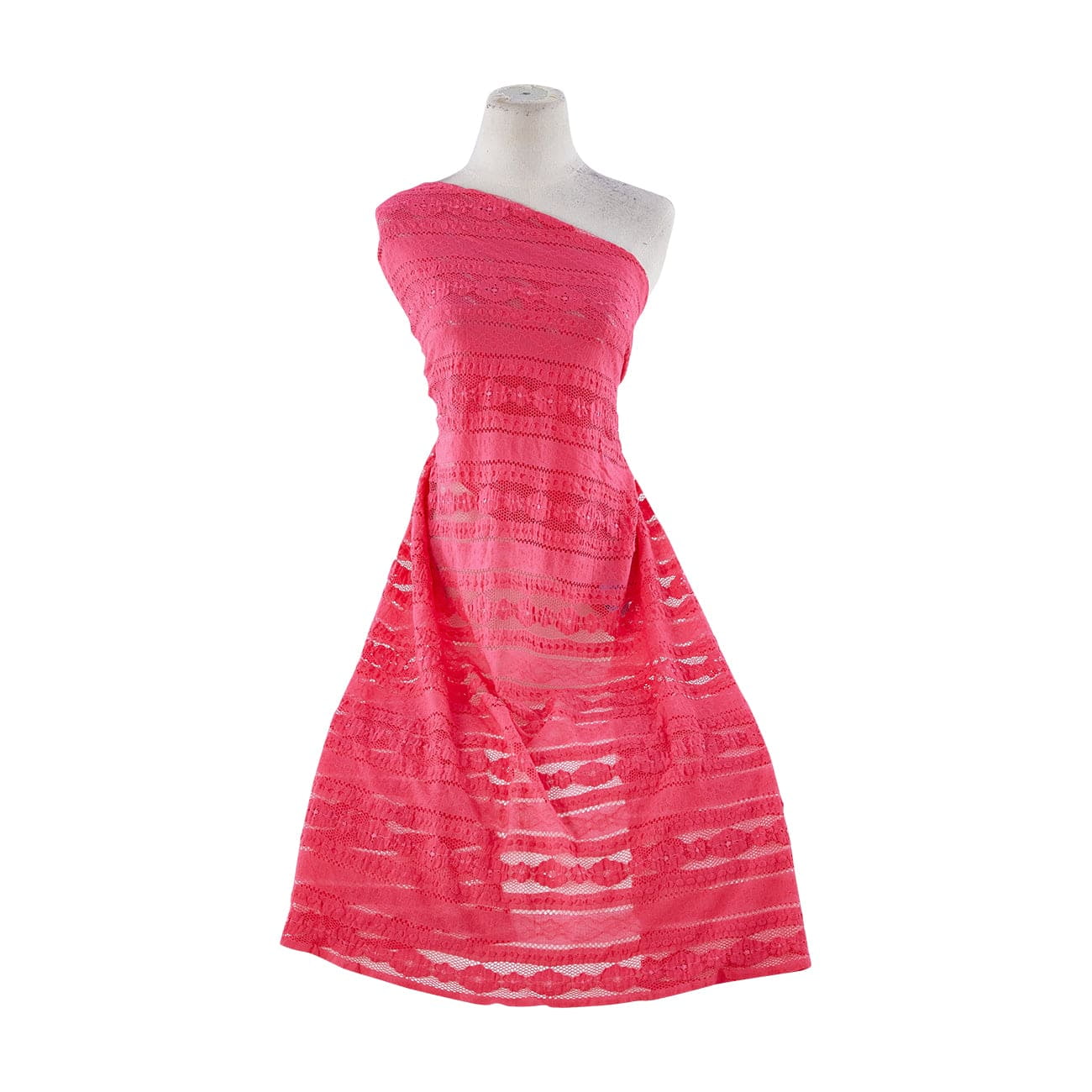 Zelouf Sweet Floral Stripe Lace , Sewing, DIY, Crafts Fabric by the Yard, Coral, 10 Yard ...