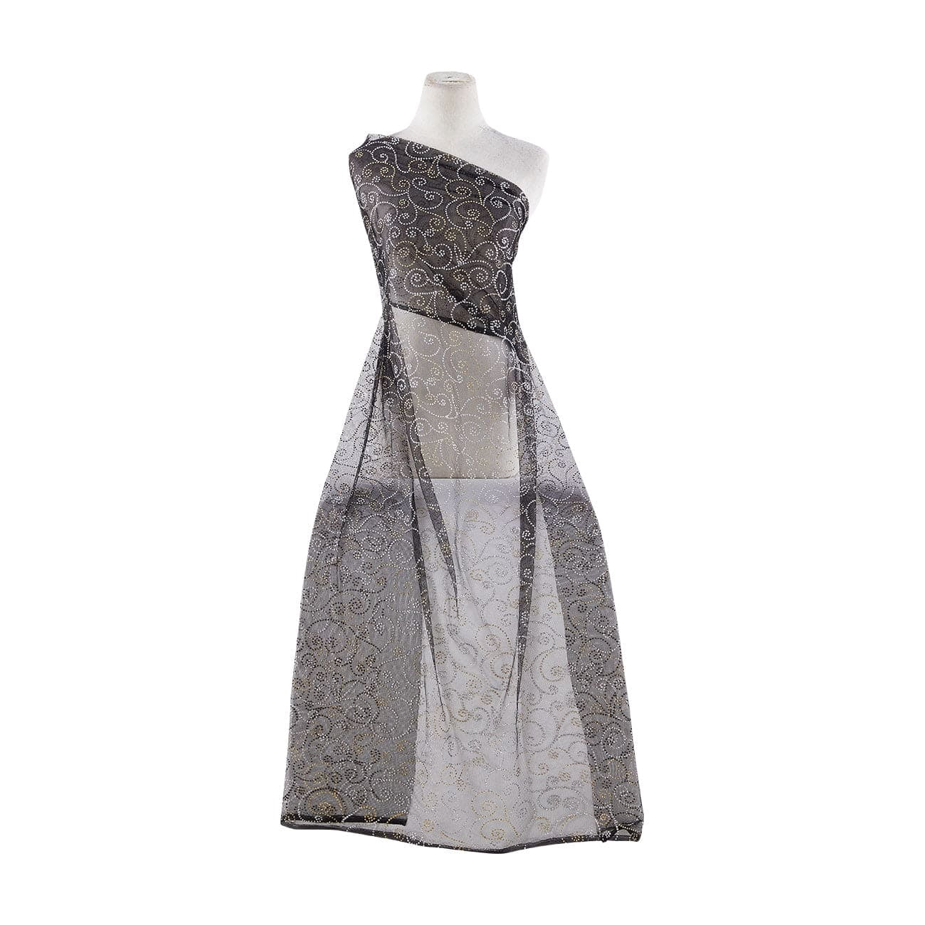 Zelouf Two-Tone Scroll Glitter On Tulle , Sewing, DIY, Crafts Fabric by ...