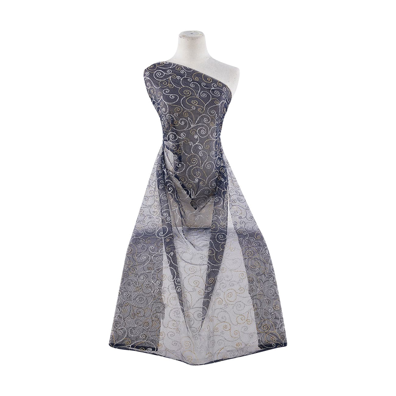 Zelouf Two-Tone Scroll Glitter On Tulle , Sewing, DIY, Crafts Fabric by ...