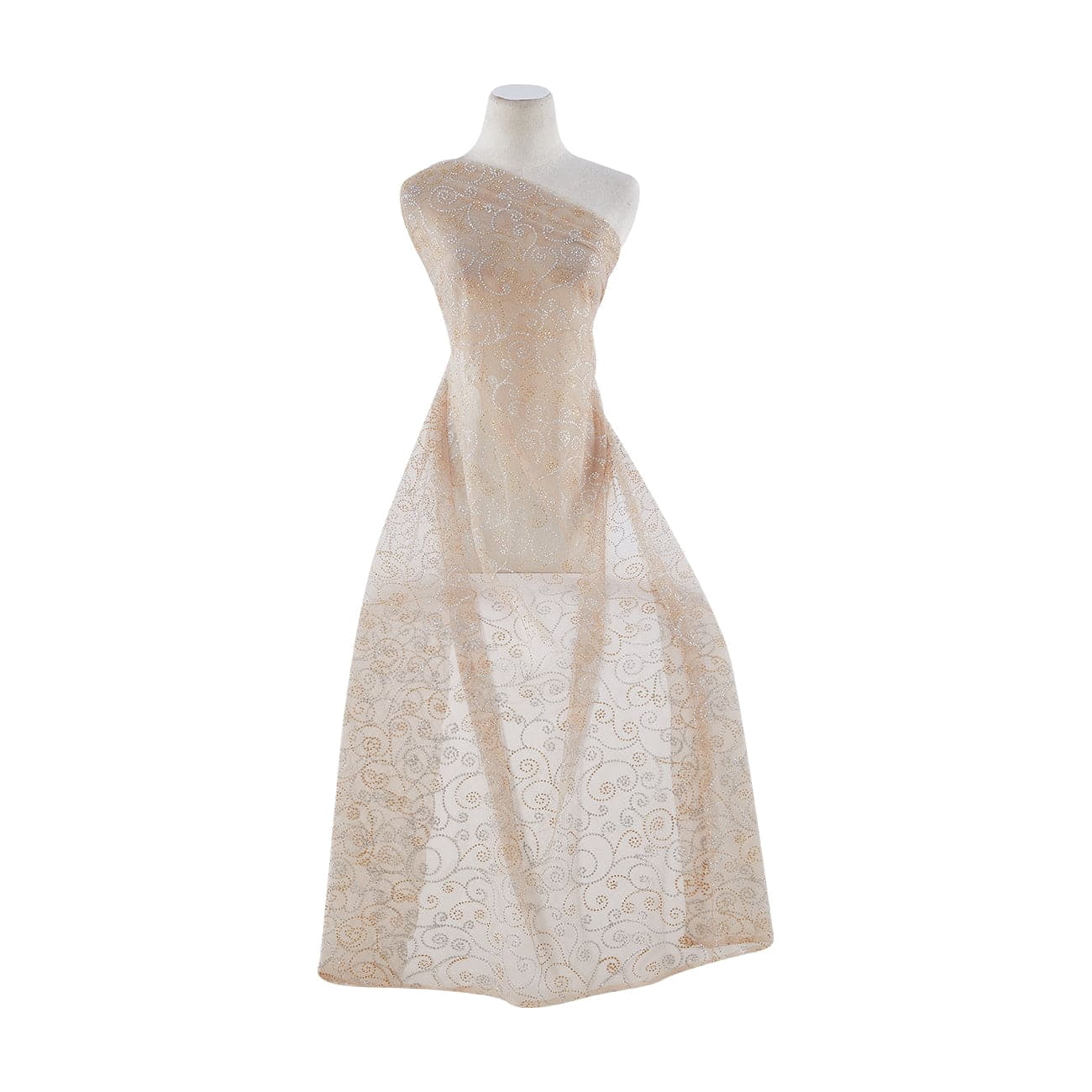 Zelouf Two-Tone Scroll Glitter On Tulle , Sewing, DIY, Crafts Fabric by ...