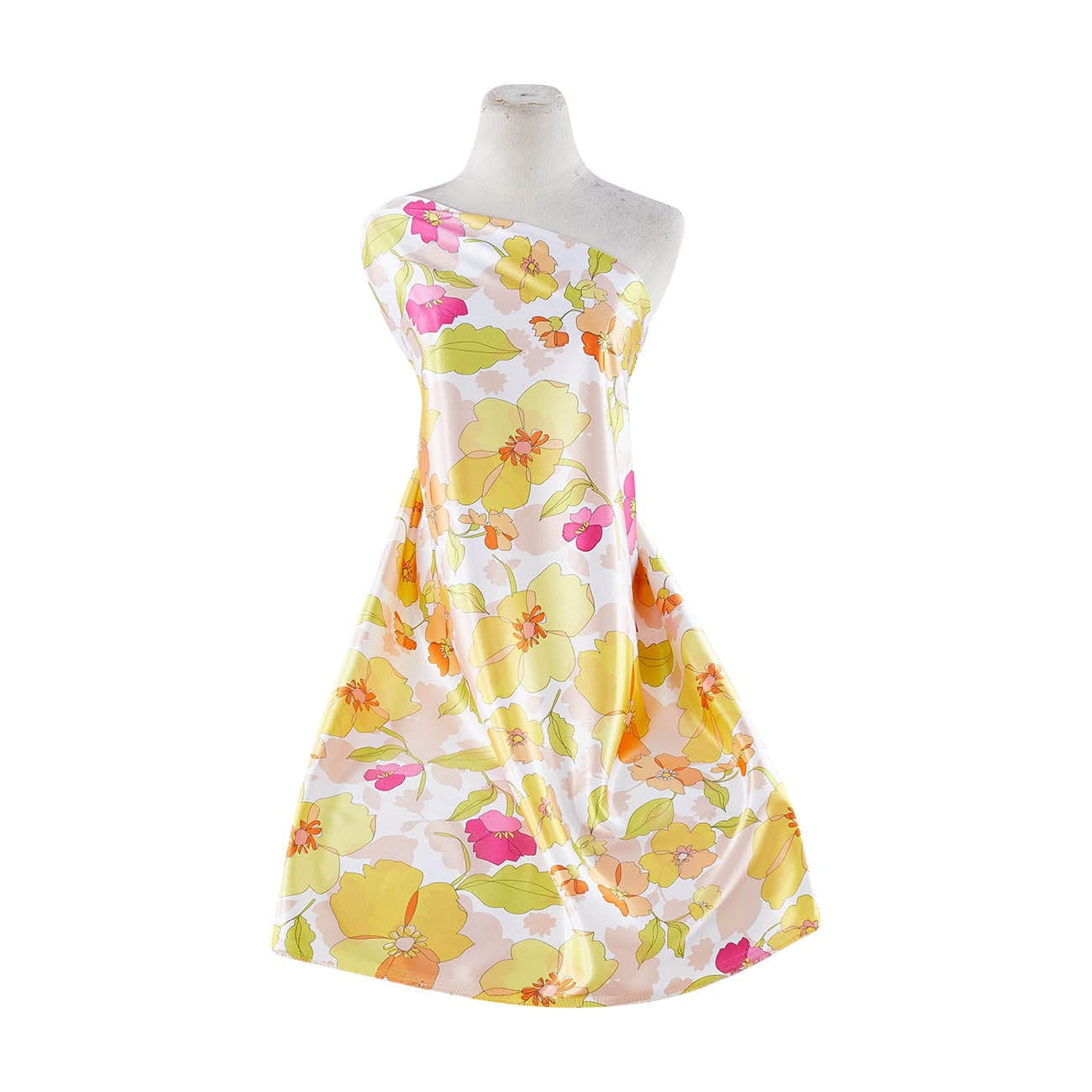 Zelouf Yellow Sorbet Print On Annabelle Satin , Sewing, DIY, Crafts ...