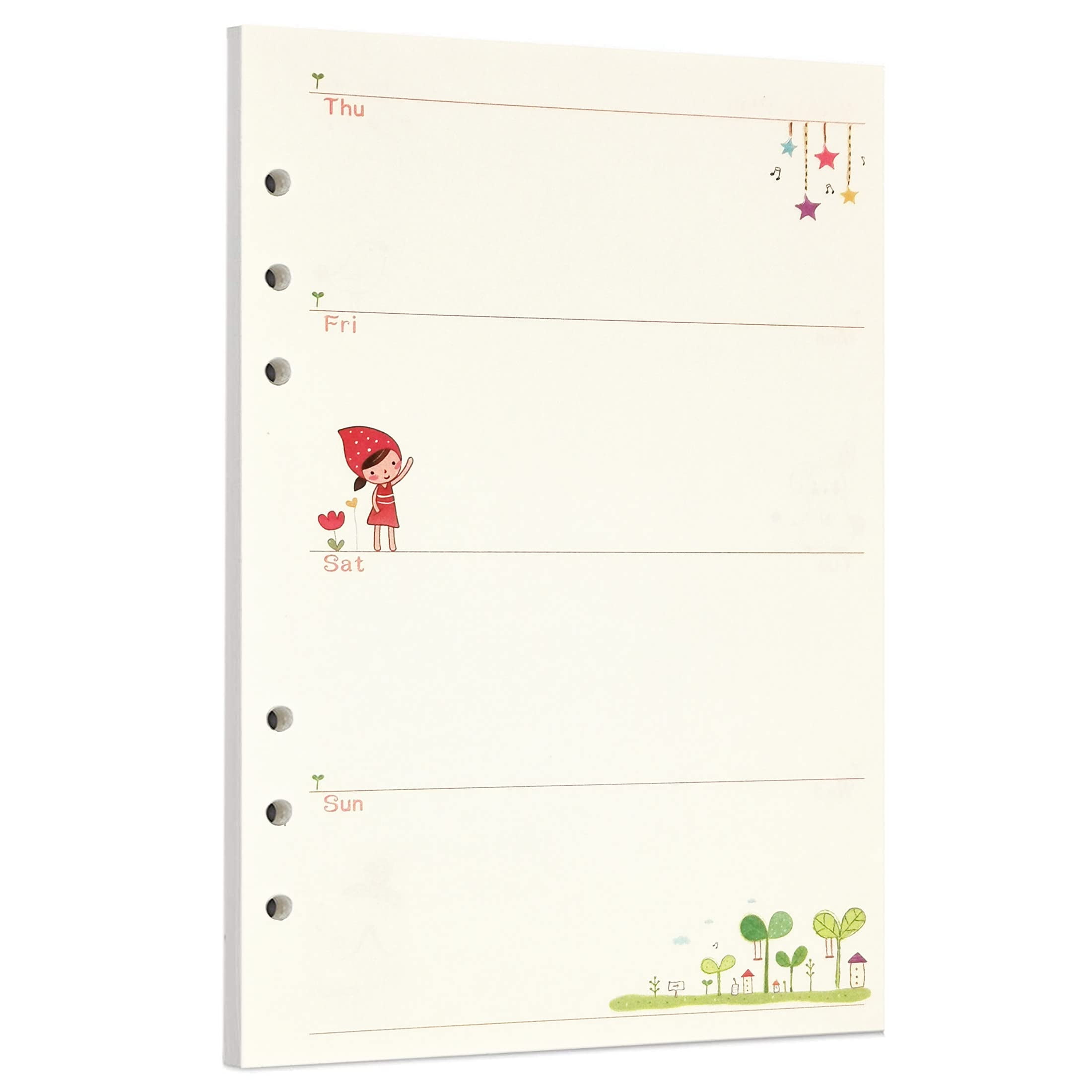 Zelten 45 Sheets 90 Pages Colorful Loose Leaf Punched Paper Refills ...