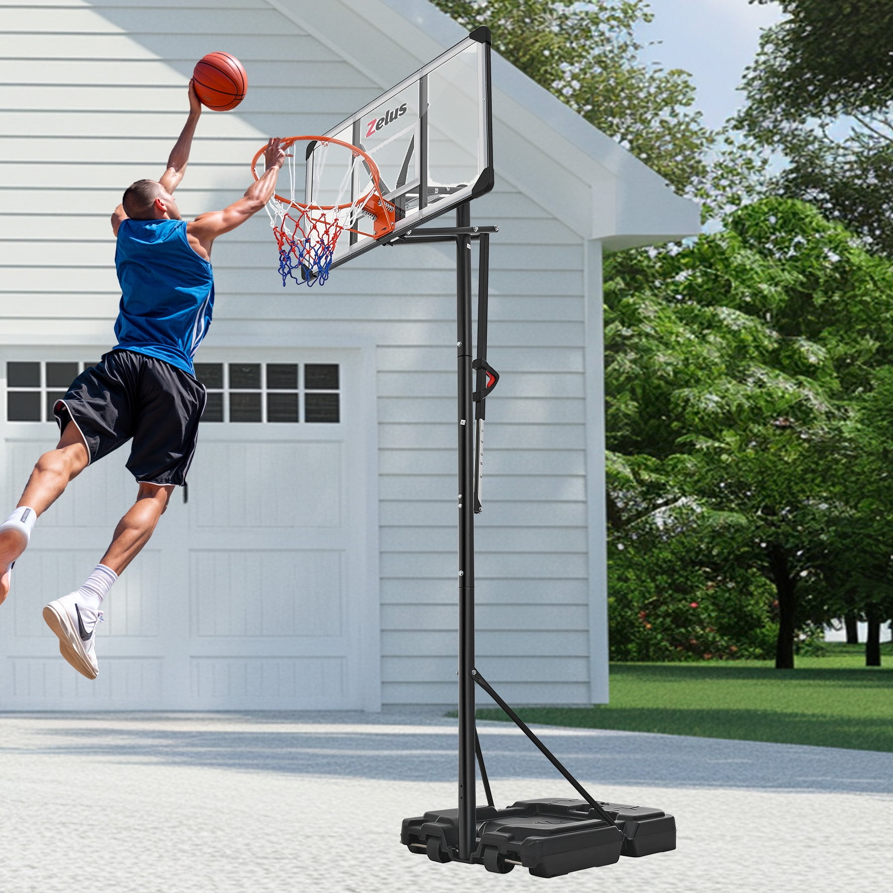 Zelus Astm Standard Verified Portable Basketball Hoop Goal System 5.5 ...