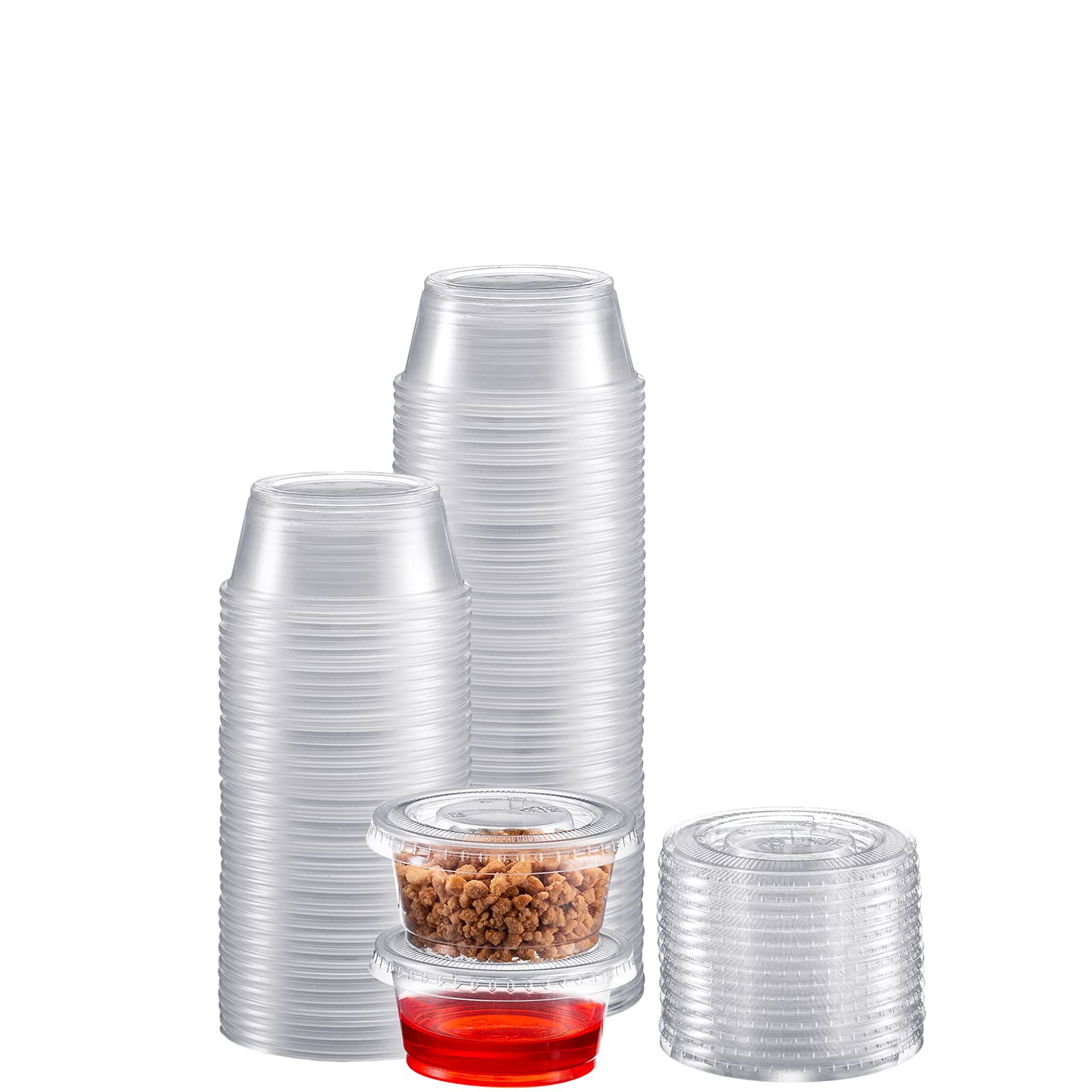 Zeml Portion Cups with TSF6 Lids (3.25 Ounces, 100 Pack) | Disposable ...