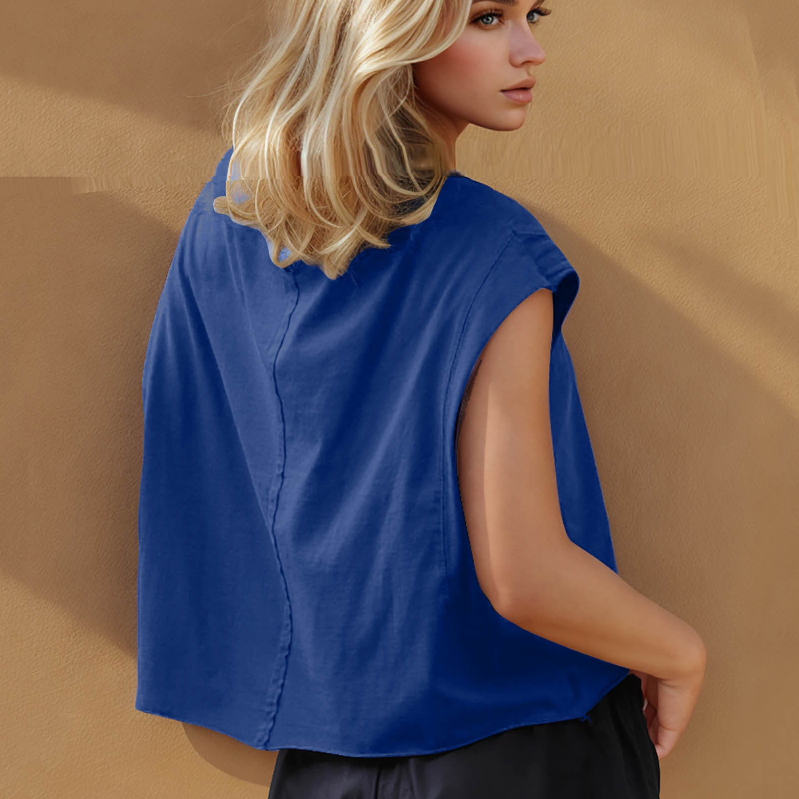 Zemzhal Tank Tops for Women Womens Open Back Workout Tops Backless ...