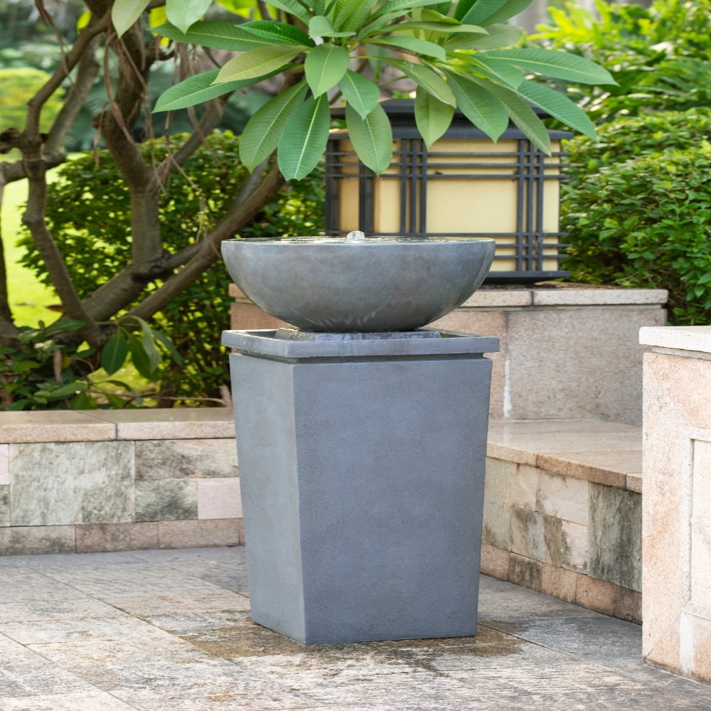 Zen Bowl Water Fountain for Outdoor Garden and Backyard Decor - 44.5 ...