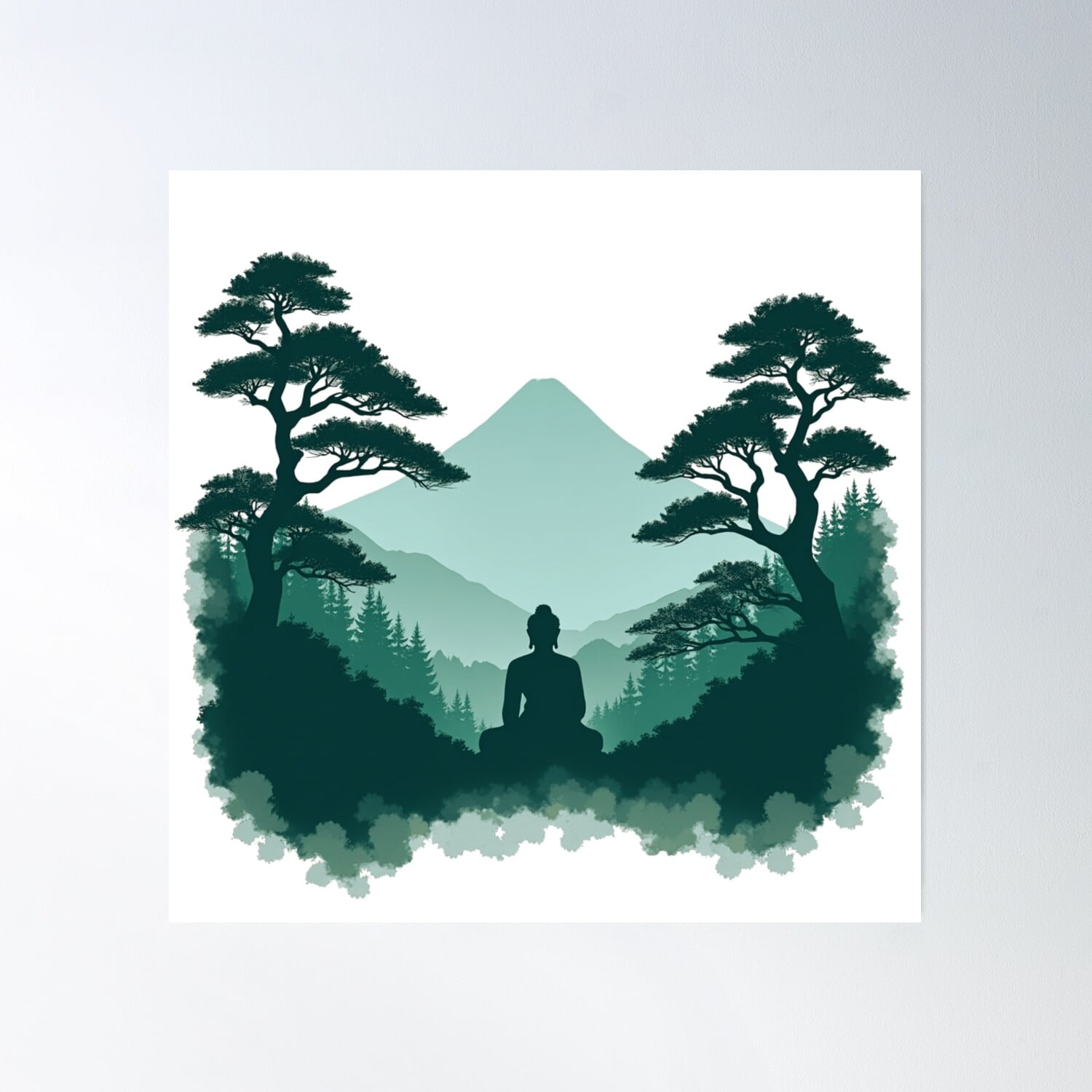 Zen Buddha Poster Wall Art, Modern Wall Decor, 24x24 UNFRAMED - Walmart.com