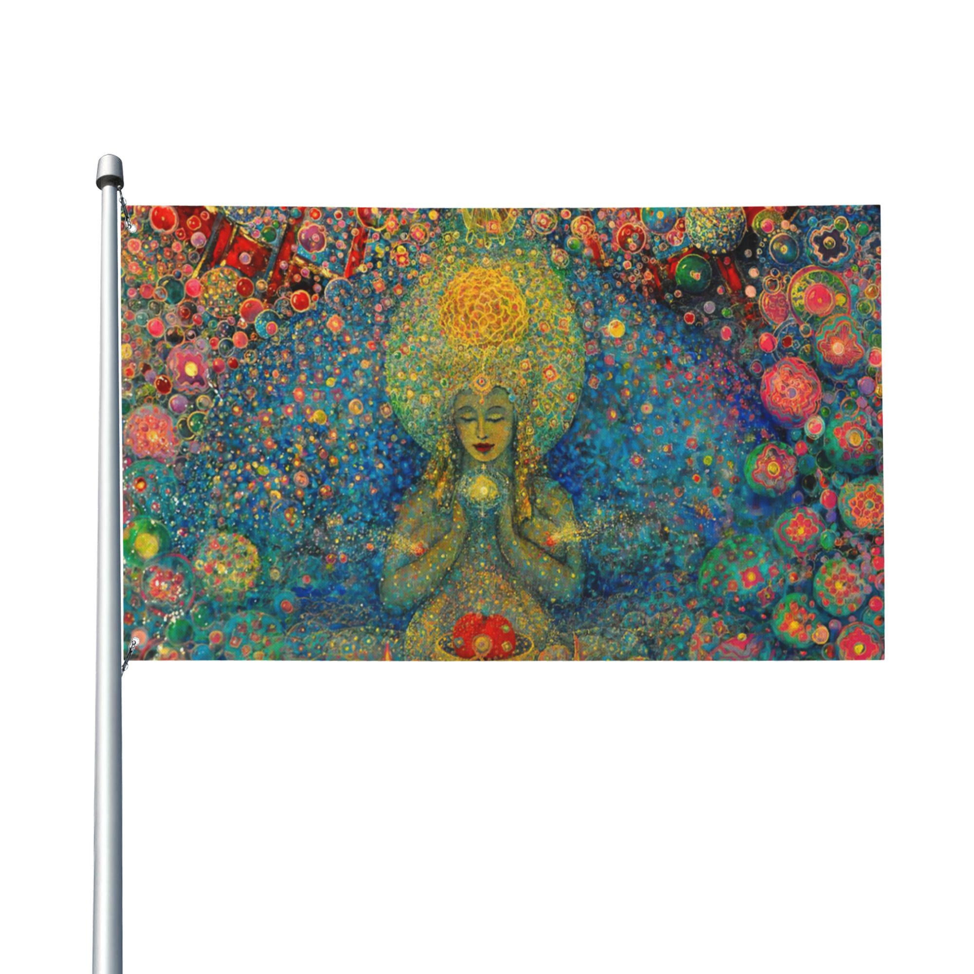 Zen Buddha Trippy Flag Outdoor Garden Flag Breeze Flag Home House Flags ...