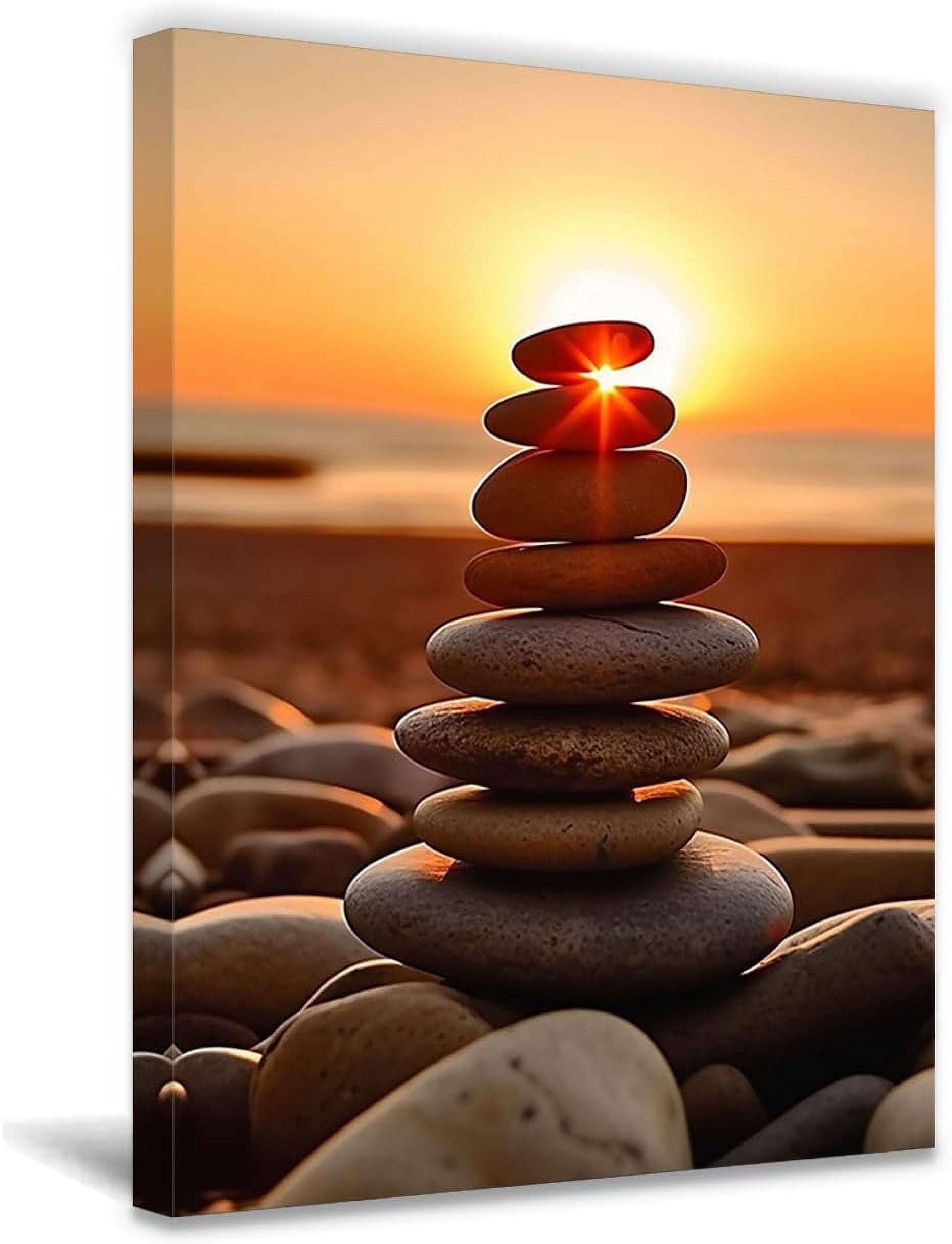 Zen Canvas Wall Art Prints Zen Stone and Sunset Paintings Spa ...