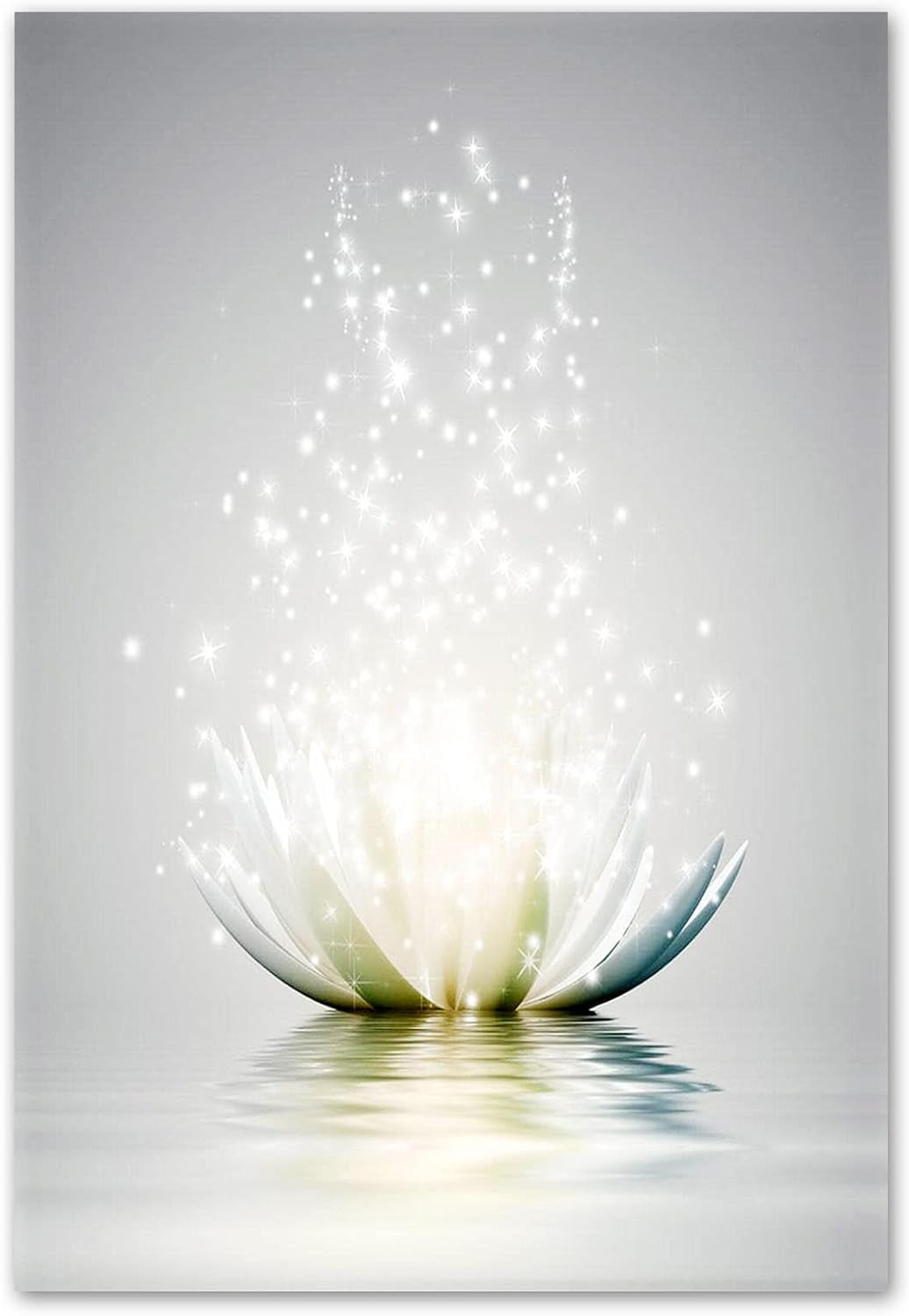 Zen Canvas Wall Art White Lotus Flower Bloom in Water Picture Prints ...