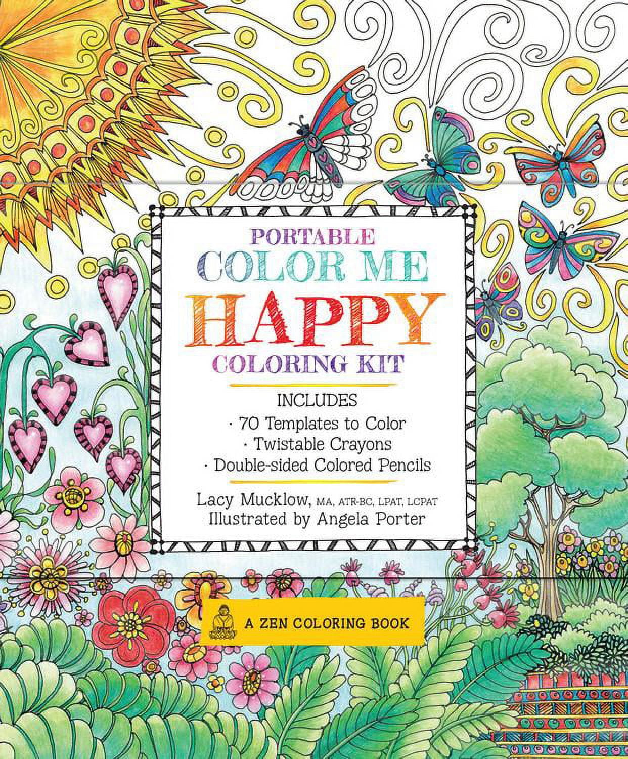 Zen Coloring Book: Portable Color Me Happy Coloring Kit: Includes Book ...