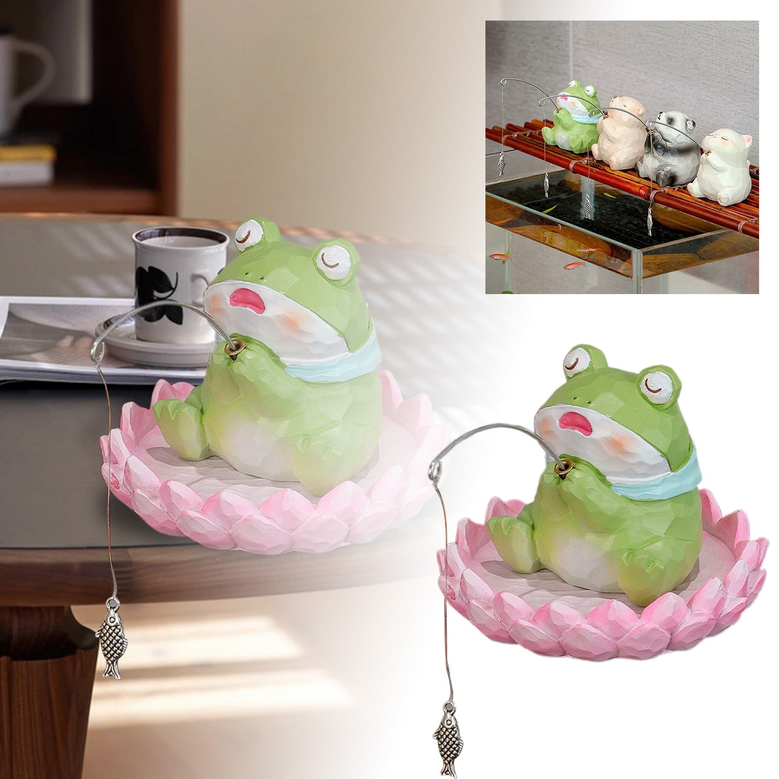 Zen Desktop Ornament For And Living Room Decorative Resin Frog Figurine ...