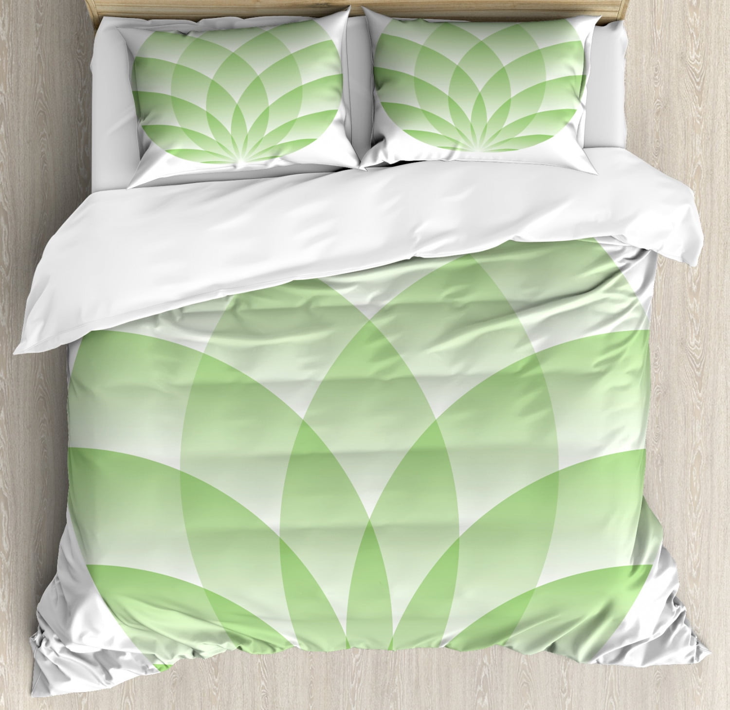 Zen Duvet Cover Set Queen Size, Circular Arrangement with Geometric ...