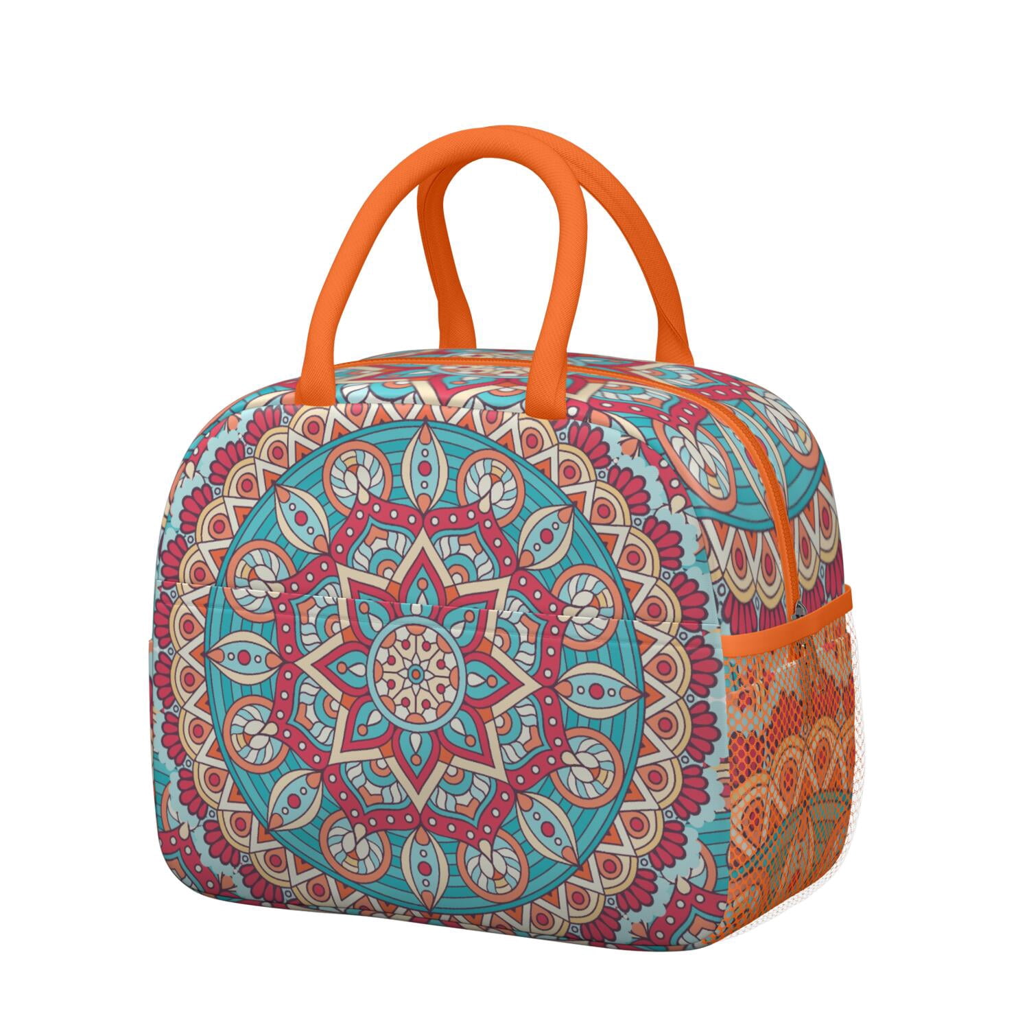 Zen Ethnic Insulated Lunch Tote – Mandala Pattern Cooler Bag, Portable ...