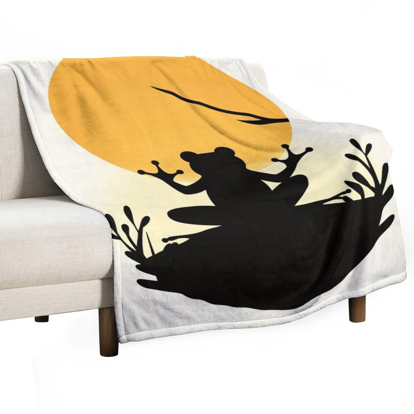 Zen Frog Sunset Throw Blanket for Sofa Luxury Home Interior Blankets ...