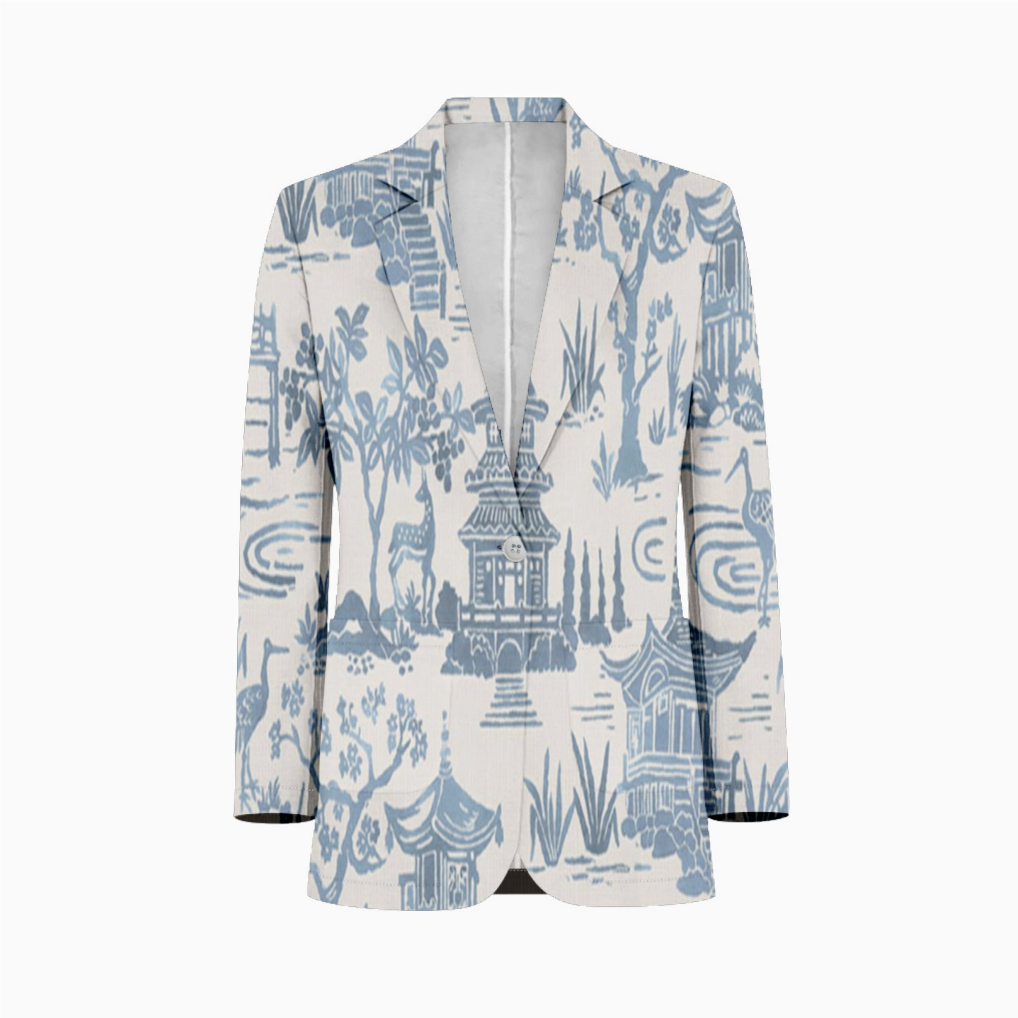 Zen Garden Blue Mens Suits Shawl Collar Slim Fit Suit Mens Groom Jacket ...