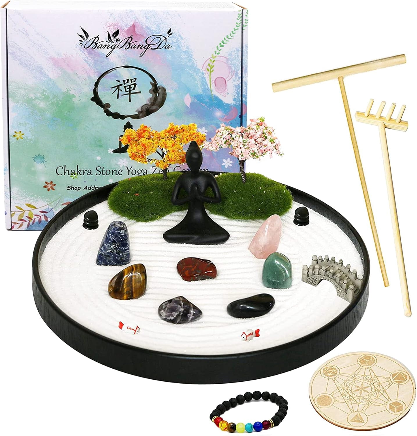 Zen Garden for Desk Tabletop Chakra Zen Healing Gifts Sand Tray Therapy ...