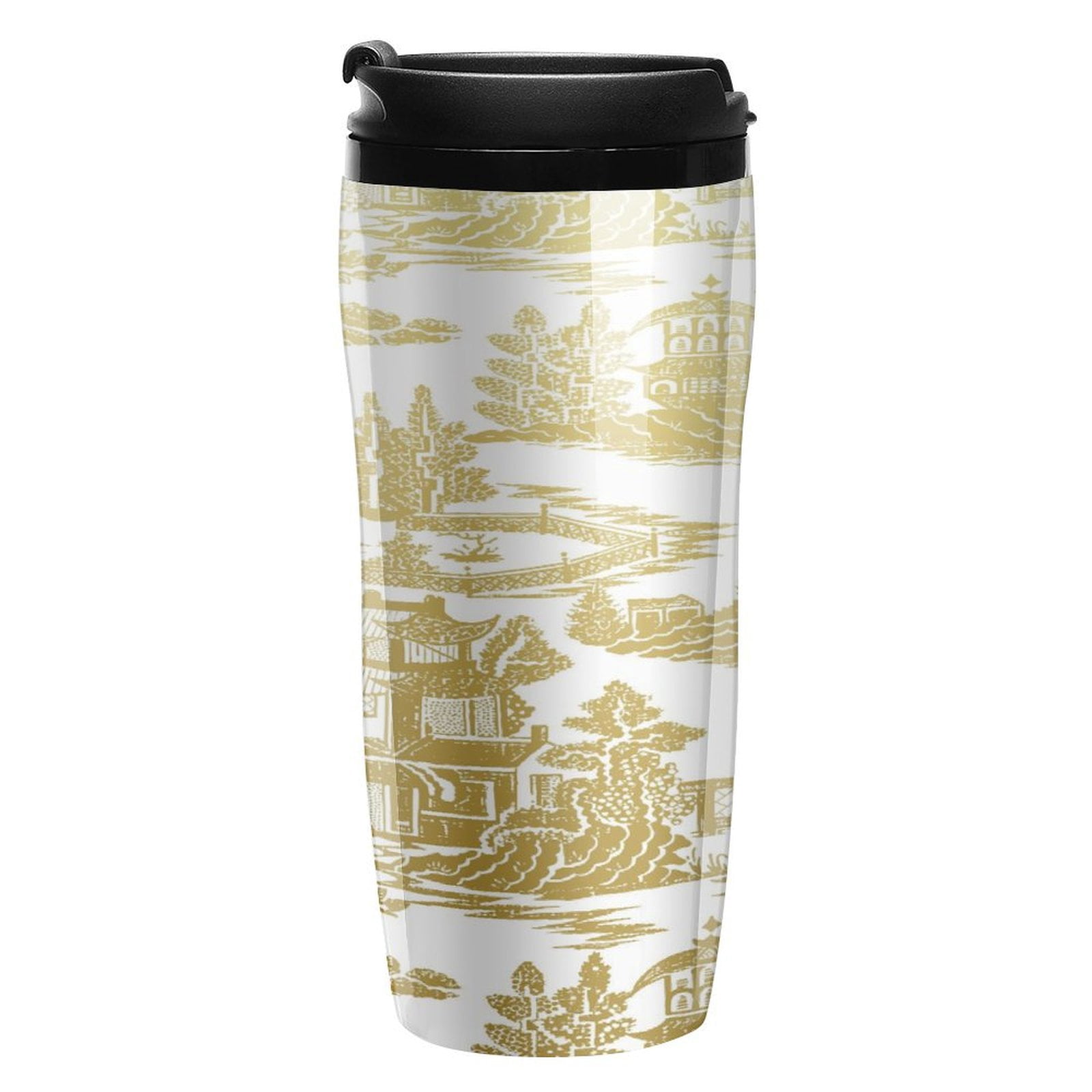 Zen Garden Gold Double Walled Coffee Cup Plastic Water Bottle Tumblers ...