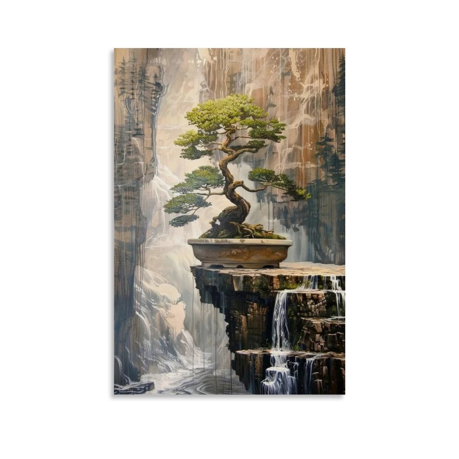 Zen Garden Japanese Bonsai Tree Poster Wall Art Canvas Aesthetic Music ...