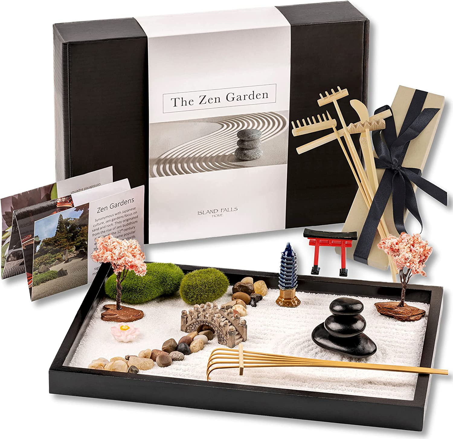 Zen Garden Kit 11x8in. Beautiful Japanese Decor Mini Rock Feature Gift ...