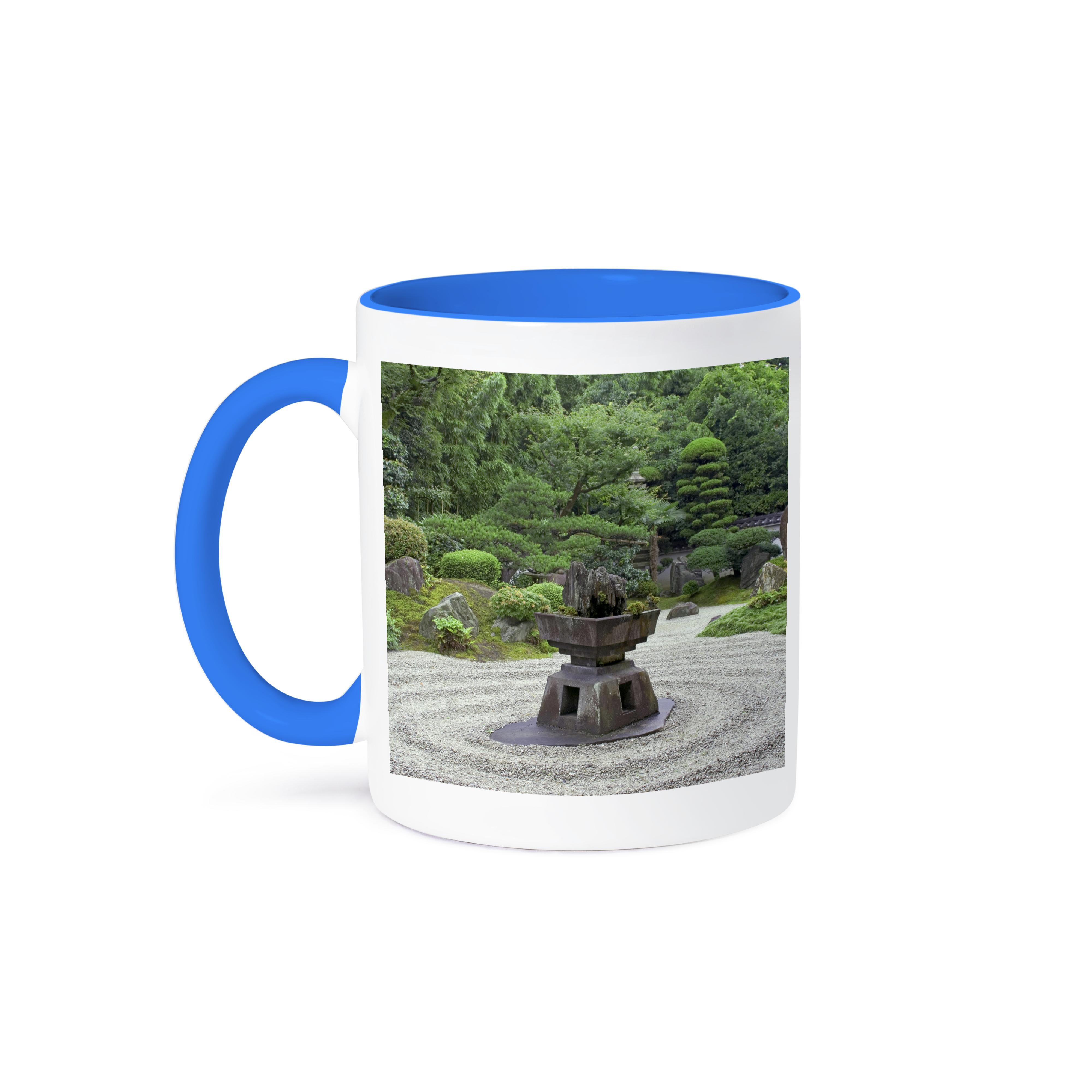 Zen Garden, Kyoto, Japan-As15 Ste0229 - Shin Terada, 11oz Two-Tone Blue ...