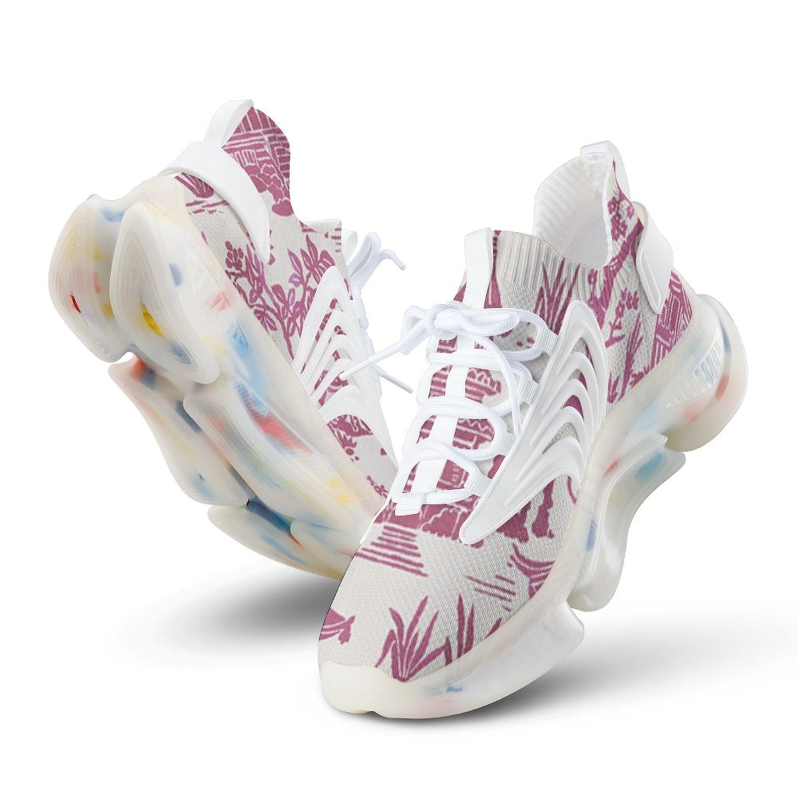 Zen Garden Pink Walking Shoes for Men Woman Lightweight Tennis Fashion ...