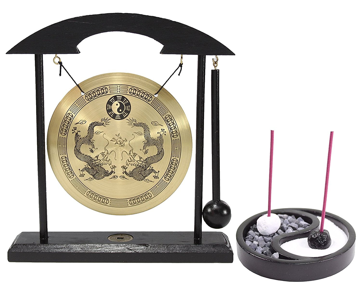 Zen Garden Tabletop Taiji incense Holder & Gong Dragon with Taiji ...