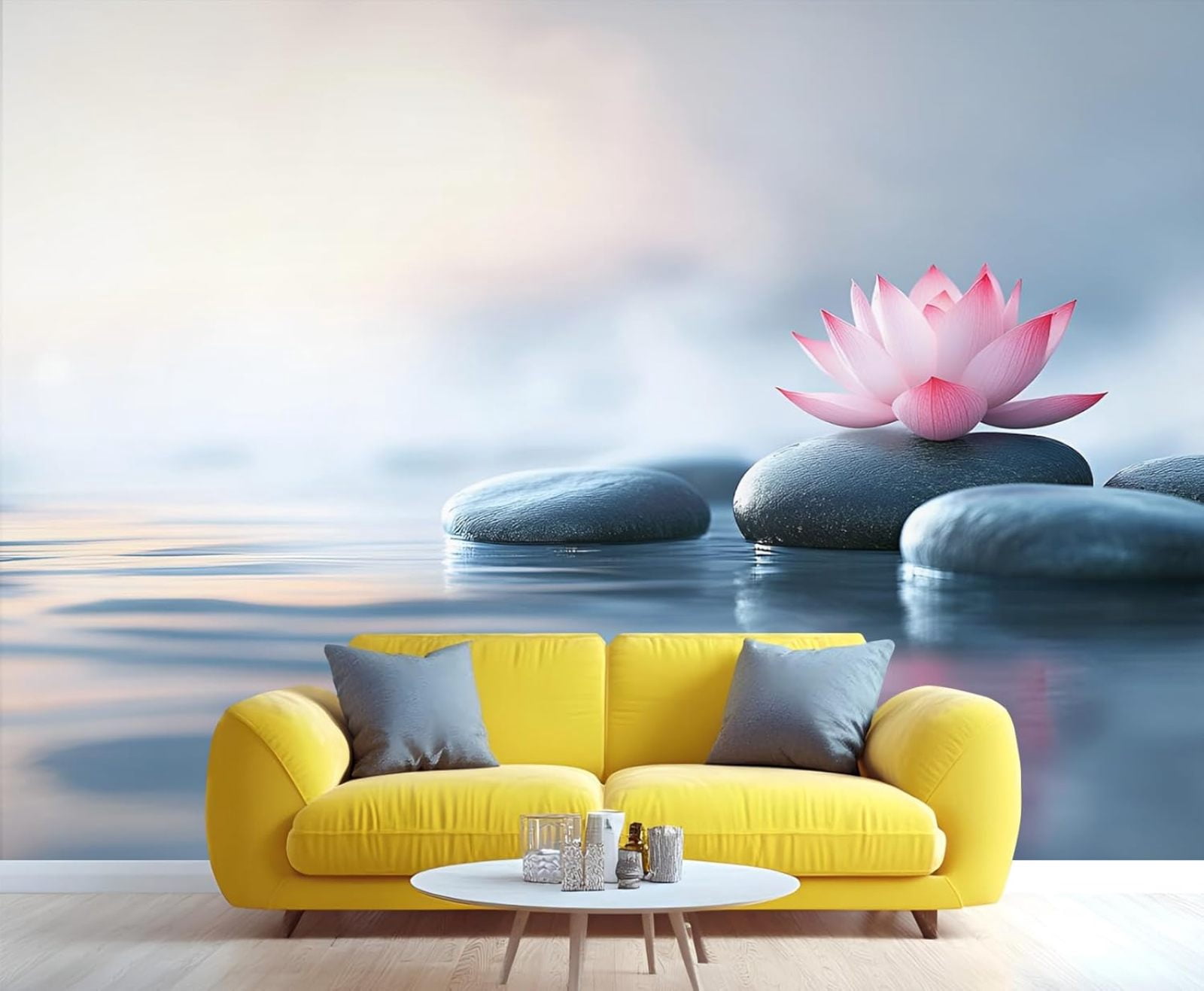 Zen Garden Wall Mural - Water Lily Wall Murals, Basalt Stones Hd Photo ...