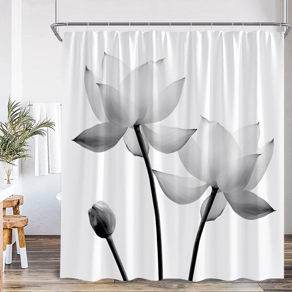 Zen Green Bamboo Shower Curtain Lotus Black St Towers Buddha Meditation ...