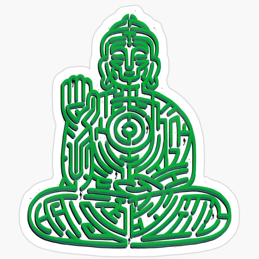 Zen Maze Meditation Sticker Phone Decal Water Bottle Stickers Car ...