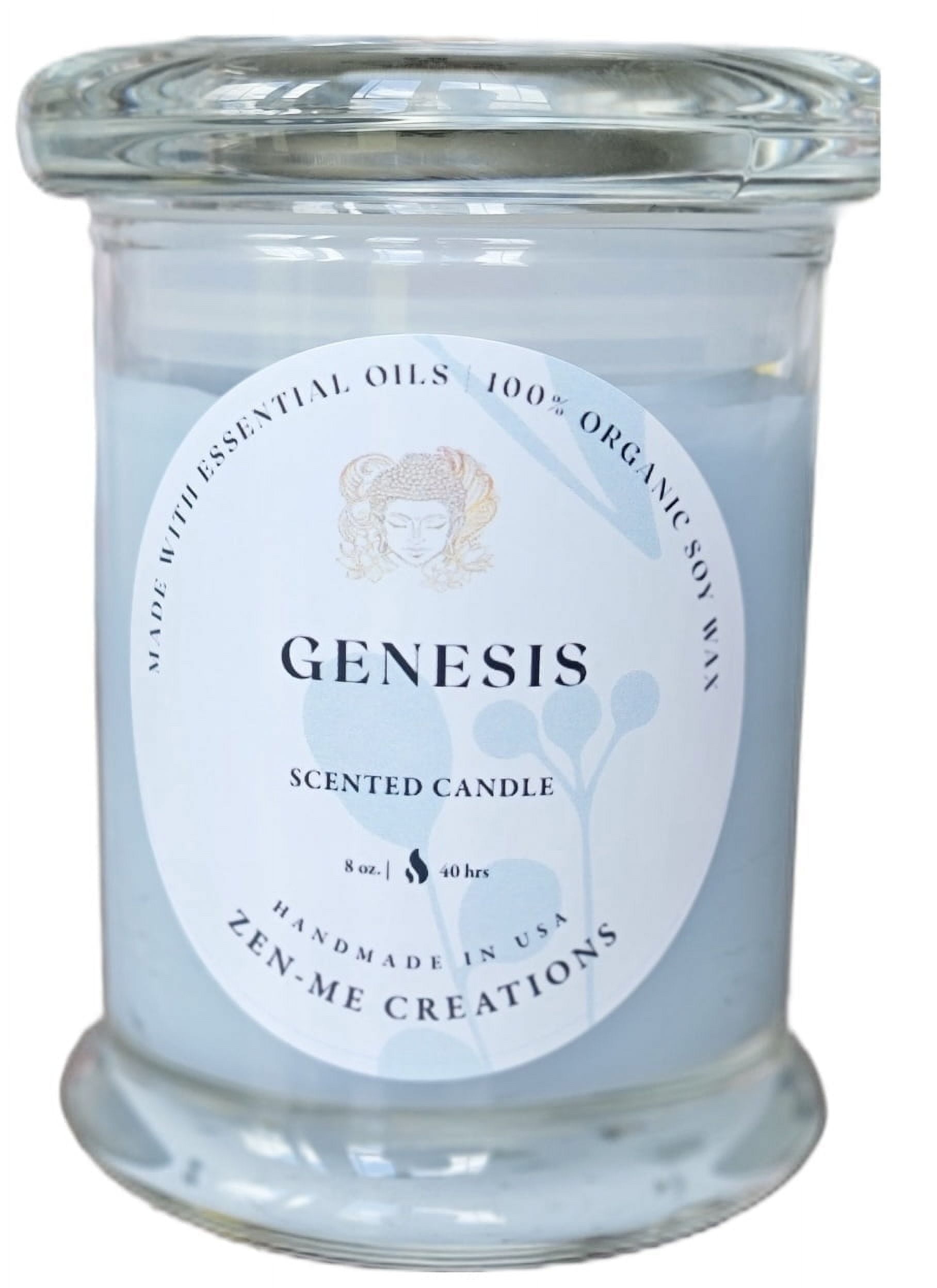 Zen-Me Creations Genesis 16 oz. Scented Candle with 40 h Burn Time ...