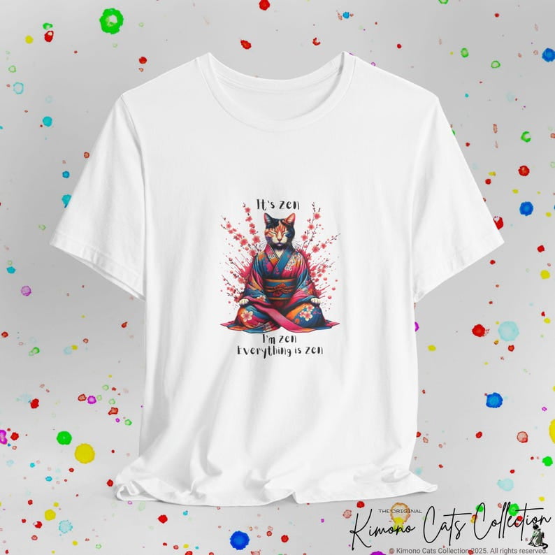Zen Meditation Cat T-Shirt - Tranquil Japanese Kimono Cat Tee - Walmart.com