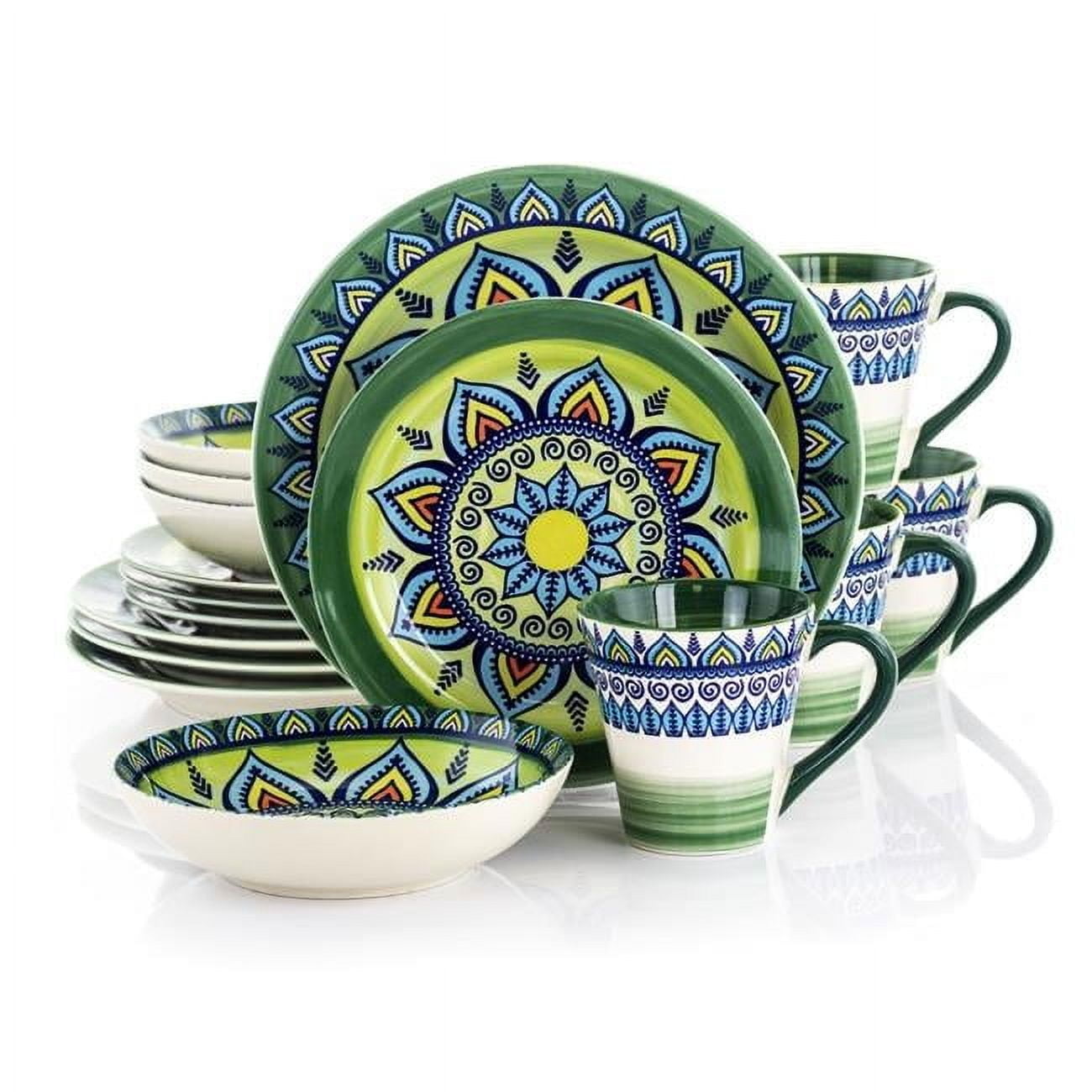 Zen Mozaik Luxurious Stoneware Dinnerware with Complete Setting for 4 ...