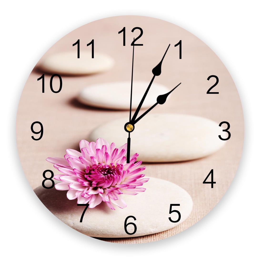 Zen Orchid Green Leaf St Wall Clock For Home ration Living Room Quartz ...