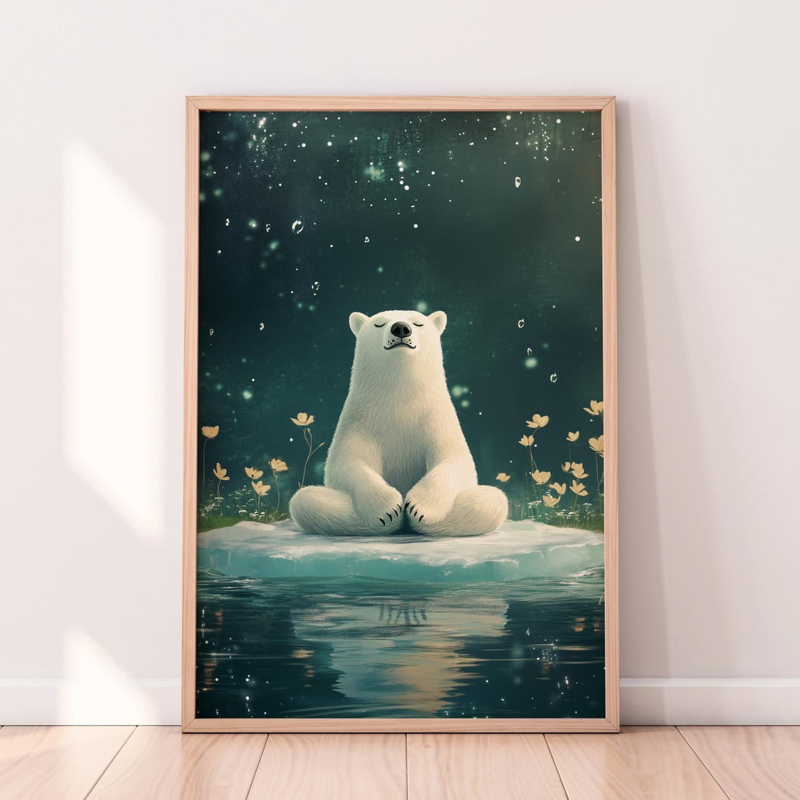 Zen Polar Bear Meditation Art - Cute Whimsical Animal Illustration ...