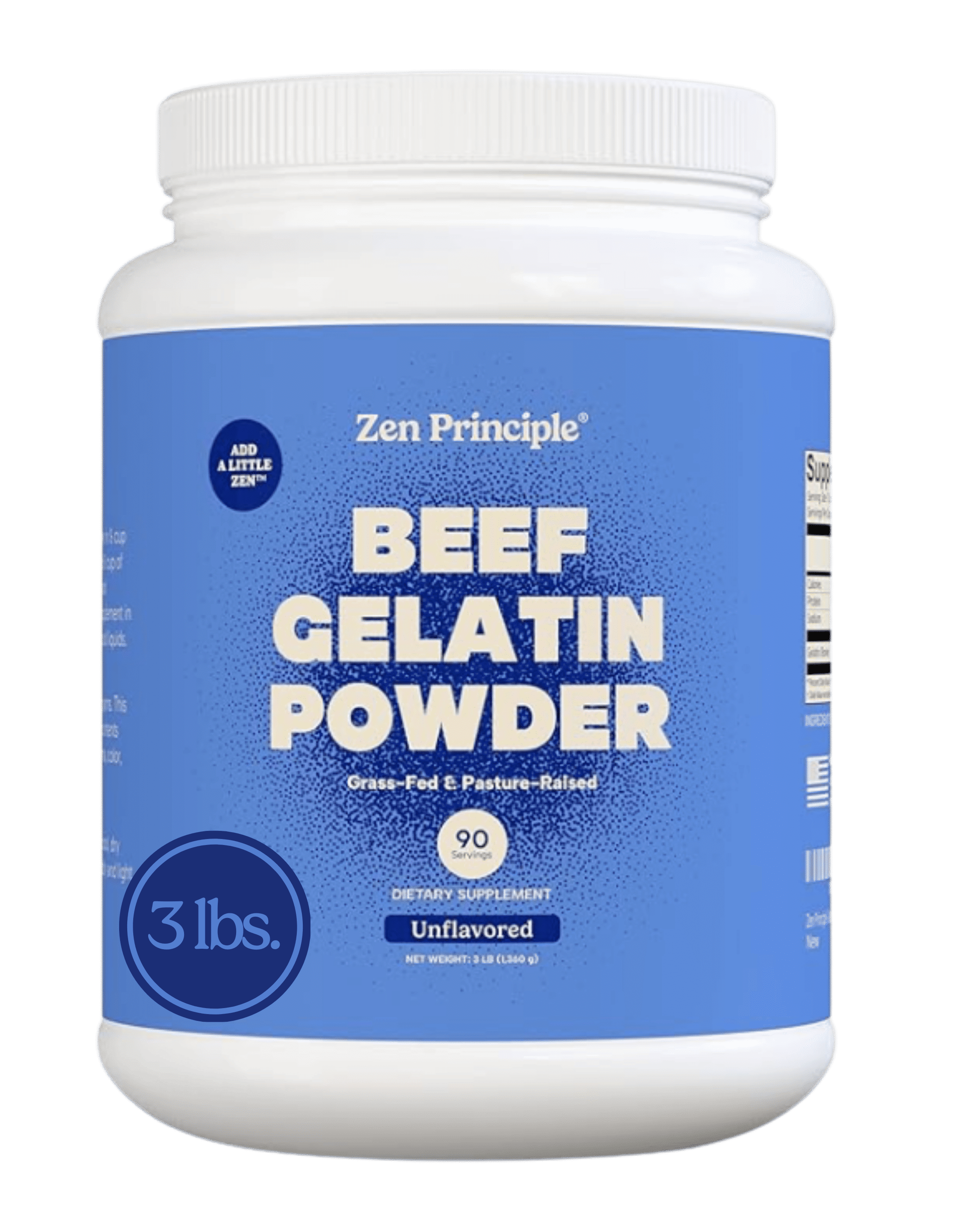 Zen Principle Grass-Fed Gelatin Powder, Unflavored, 3 lb - Walmart.com