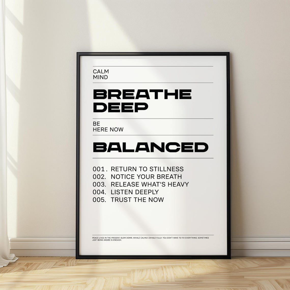 Zen Quotes Breath – Black And White Typography Print Featuring Breathe ...