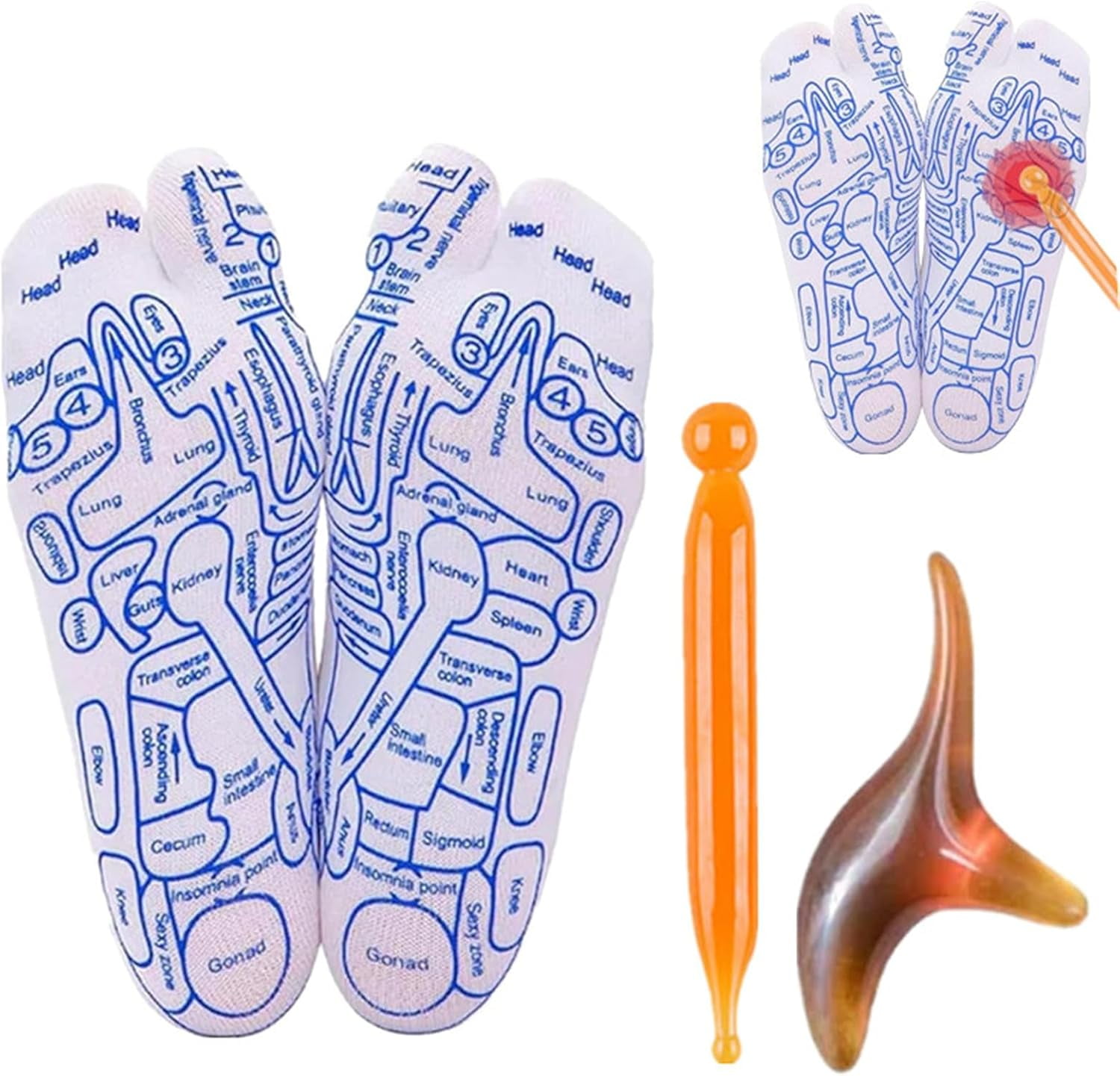 Zen Reflex Socks, Reflexology Socks with Trigger Point Massage Tool ...
